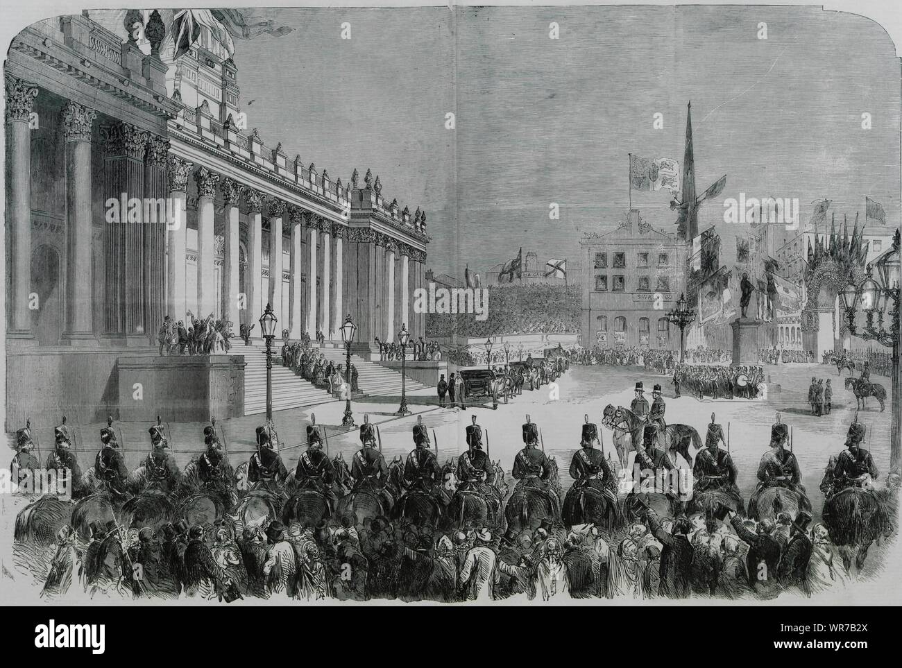 Queen Victoria's visit to Leeds. Leaving the town hall. Yorkshire 1858 ...