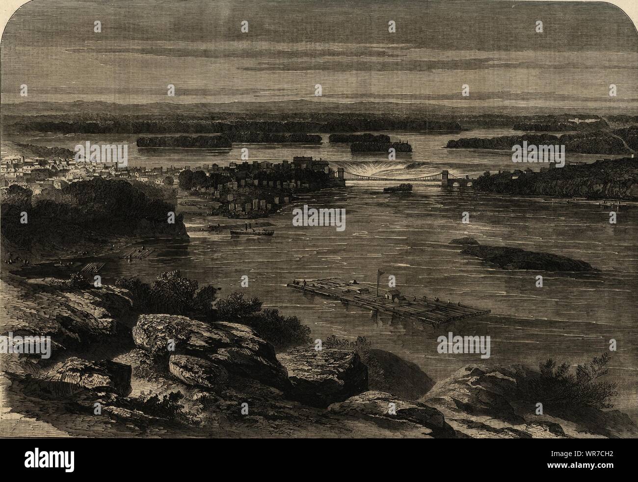 The city & river of Ottawa, from the Barrack Hill. New parliament ...