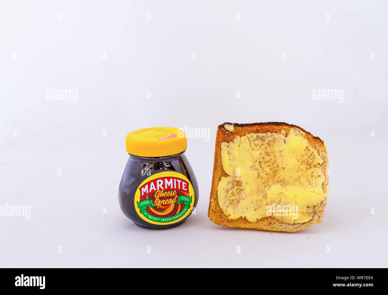 Johannesburg, South Africa - a jar of Marmite breakfast spread isolated ...