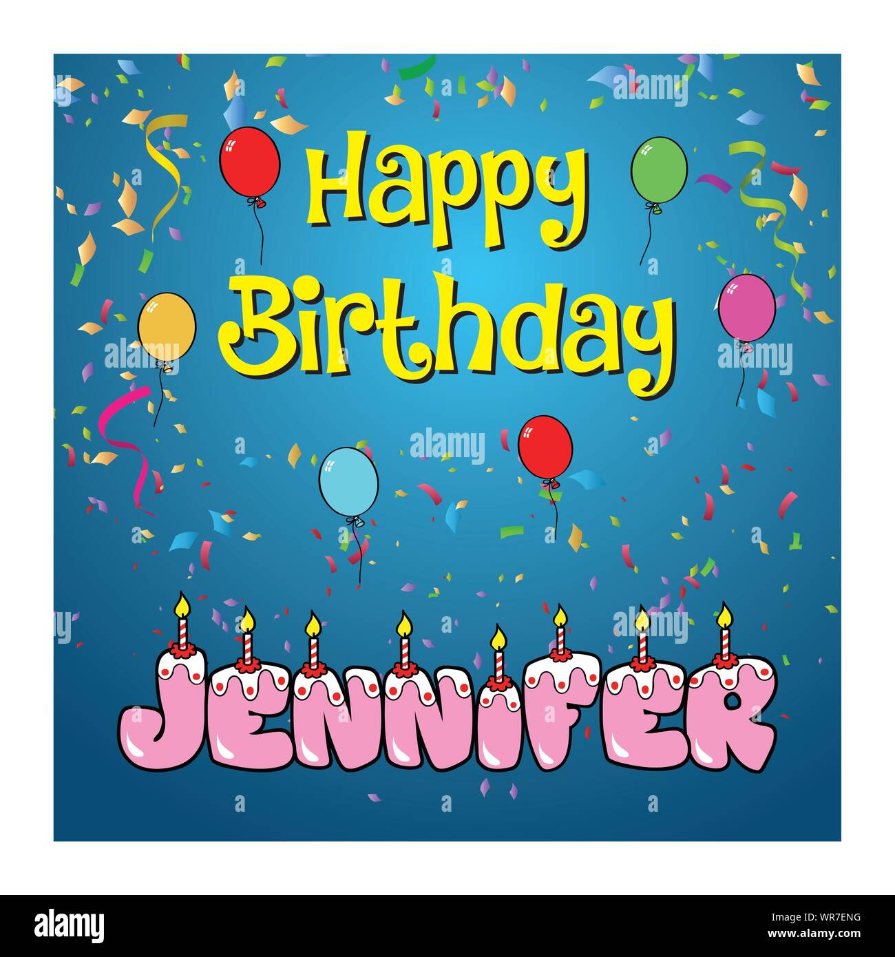 Happy Birthday Jennifer Clip Art 𝐁𝐎𝐁