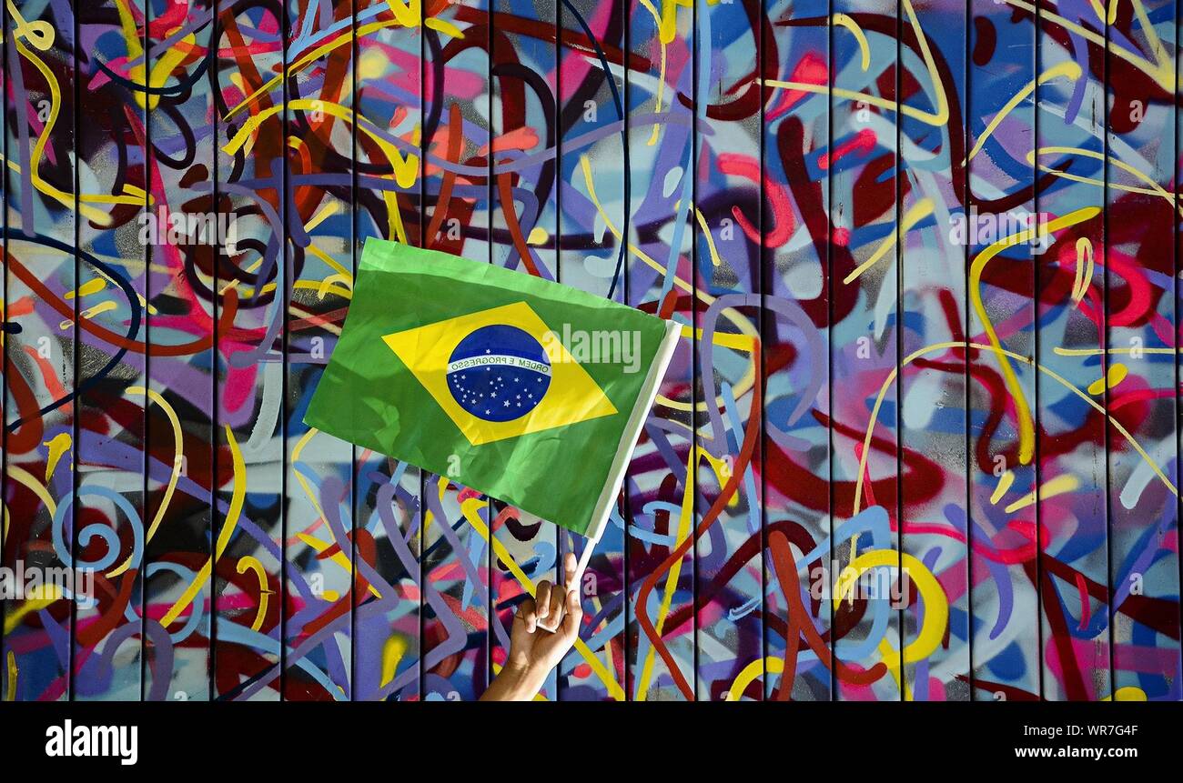 Holding brazilian flag hi-res stock photography and images - Alamy