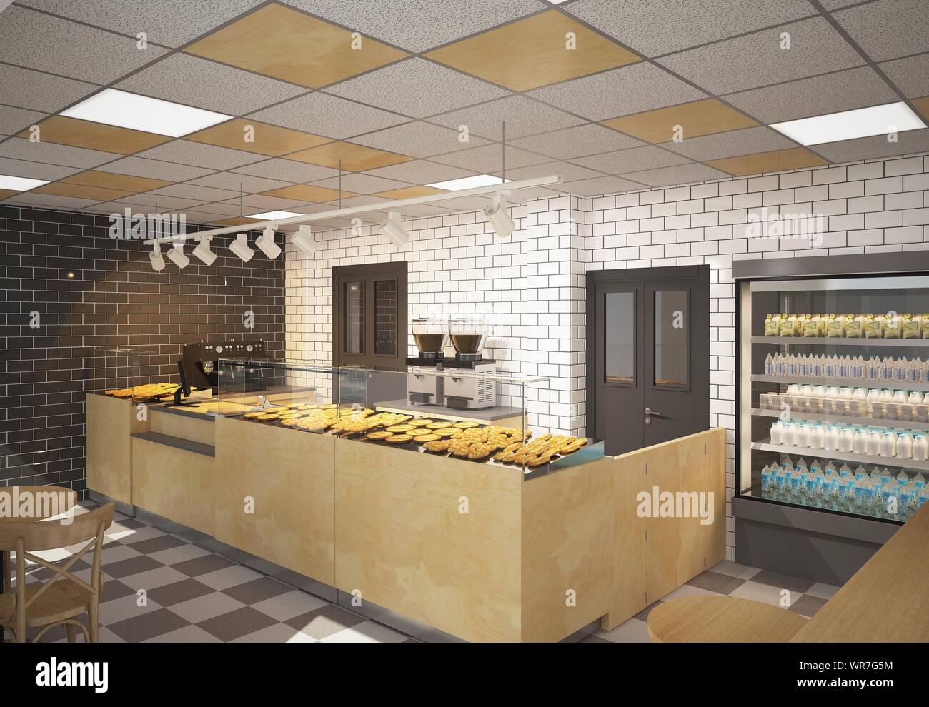 3D rendering of a fast food establishment Stock Photo - Alamy