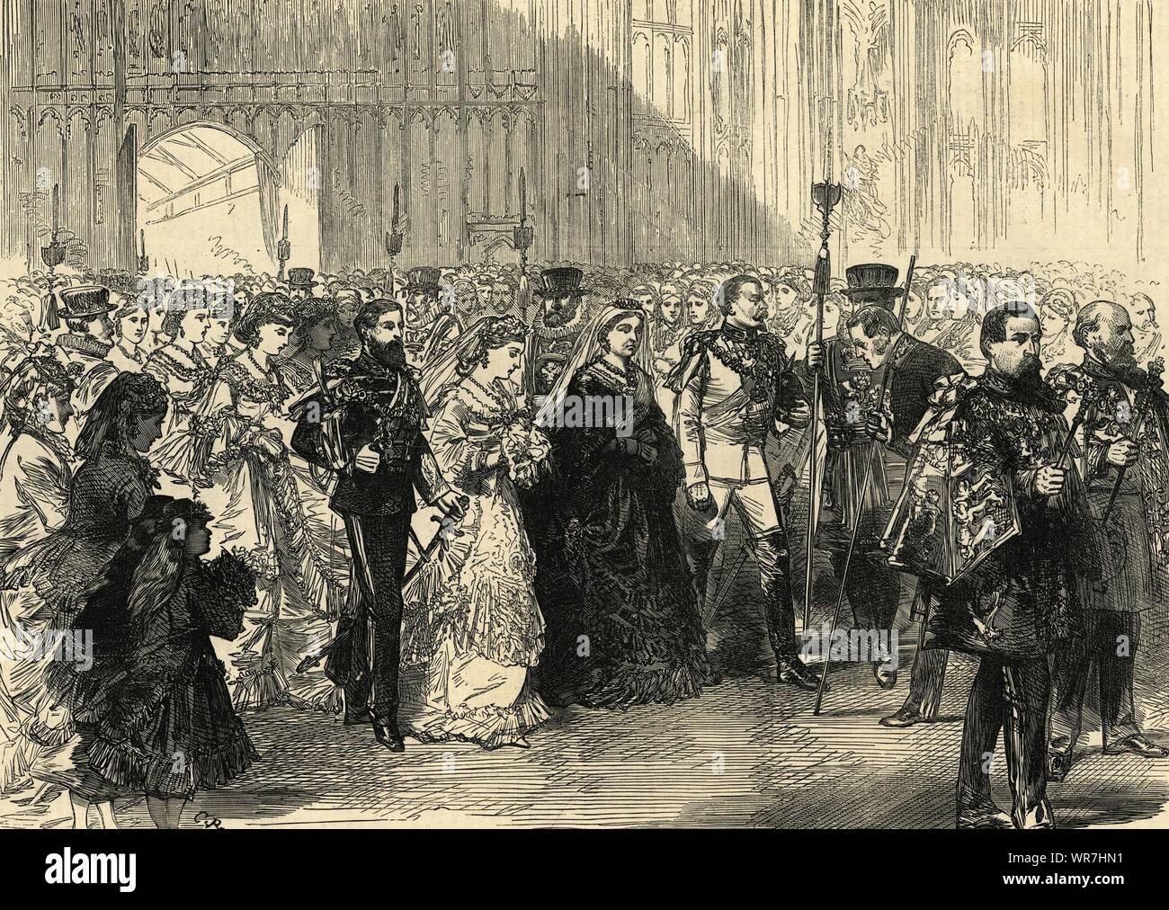 Marriage of Princess Louise. Bridal procession St. George's Chapel ...