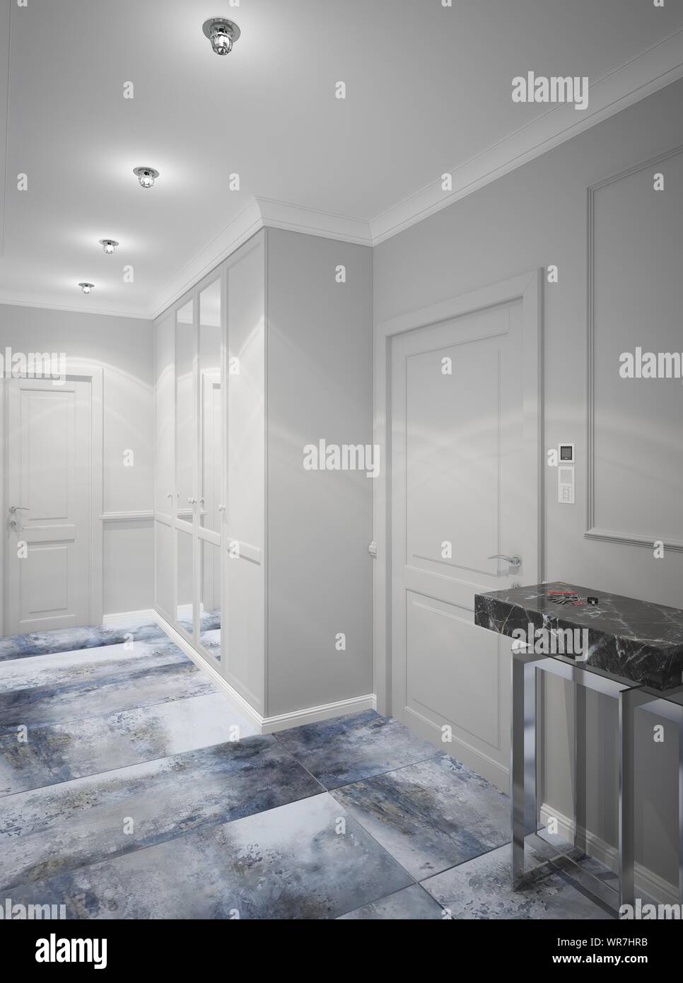 3D rendering of corridor / hallway Stock Photo - Alamy