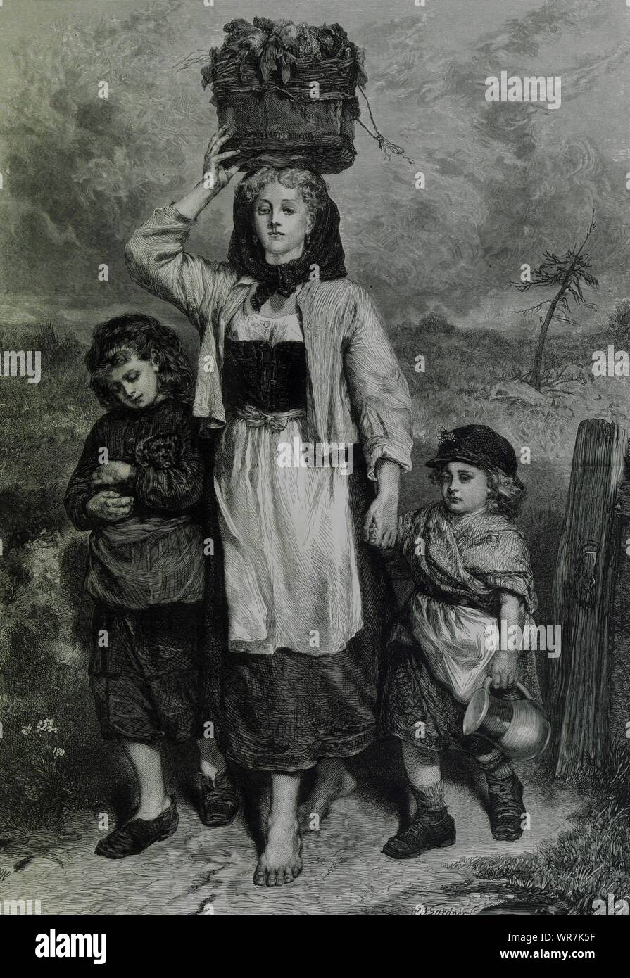 A lowland lassie. Scotland. Children 1873 antique ILN full page print ...