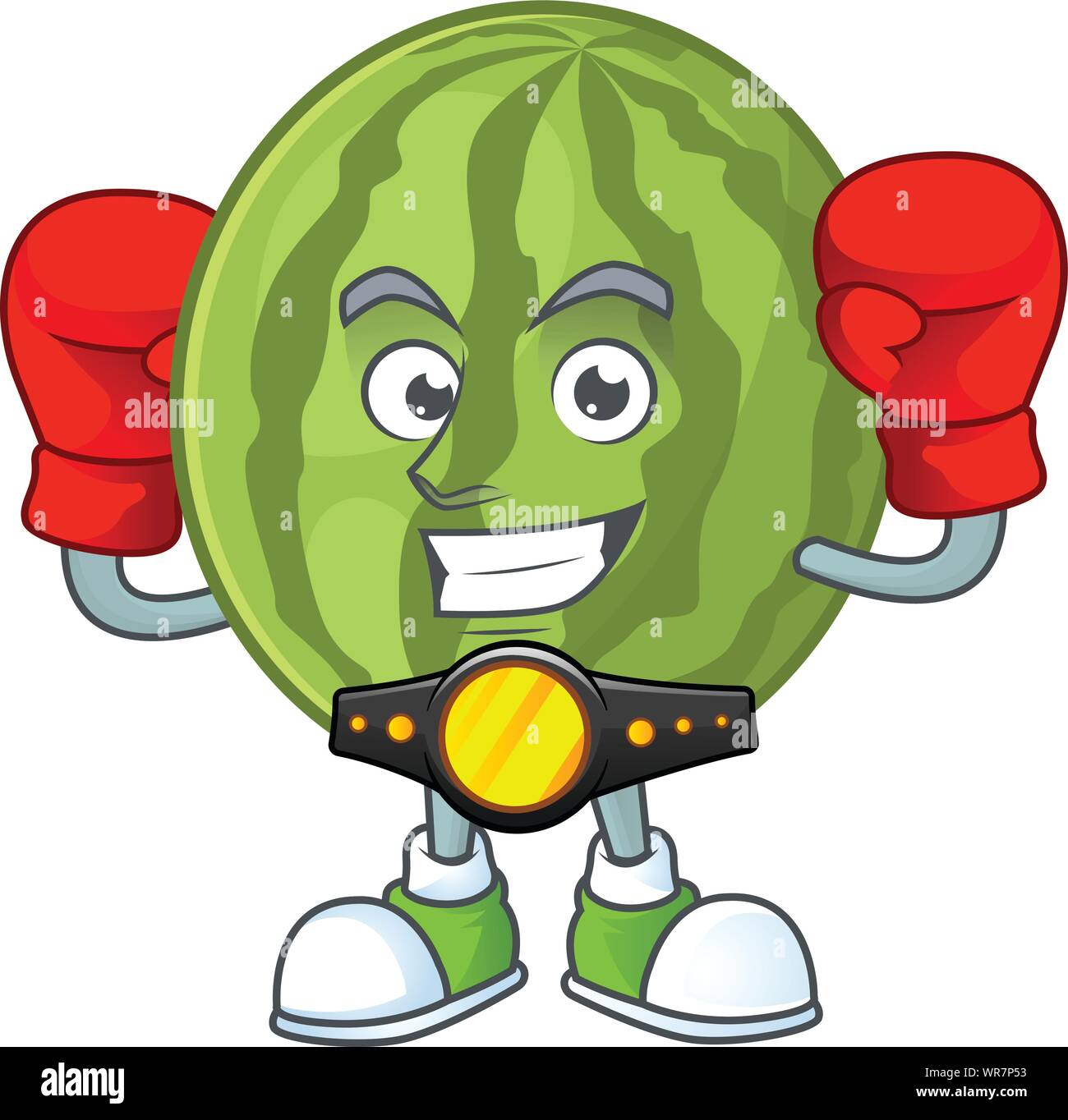 Boxing cartoon watermelon isolated on white background Stock Vector ...