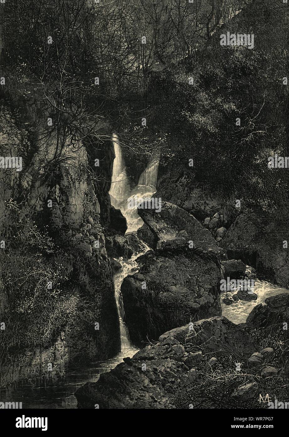 Stock Ghyll Force, near Ambleside, Windermere. Westmoreland. Waterfalls ...