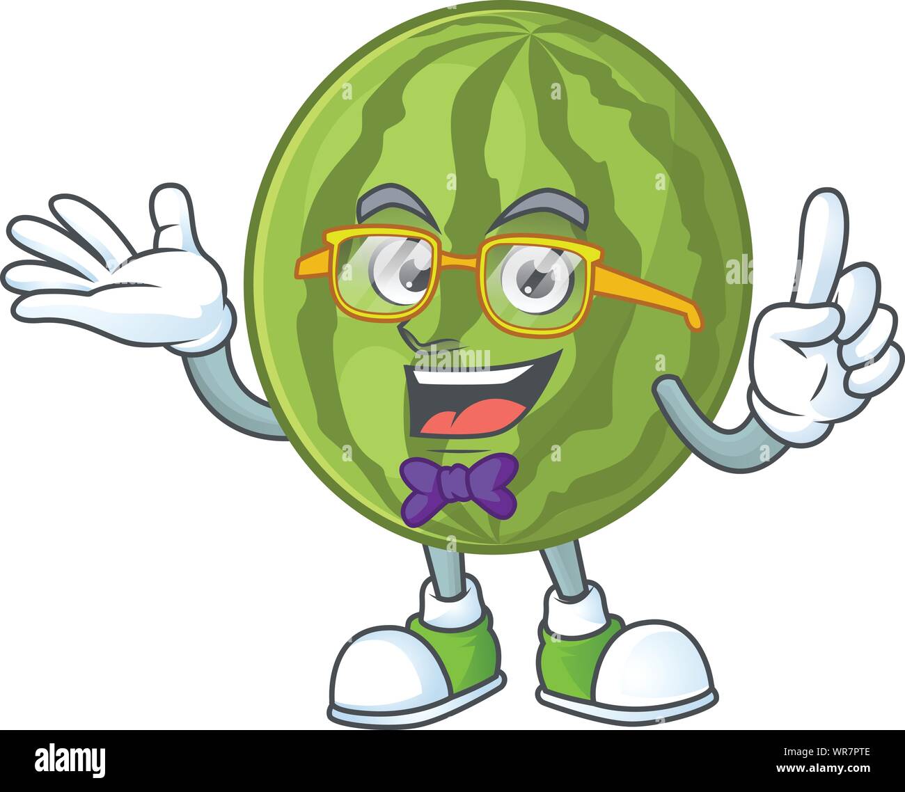 Geek watermelon cartoon mascot with fruit freshness Stock Vector Image ...