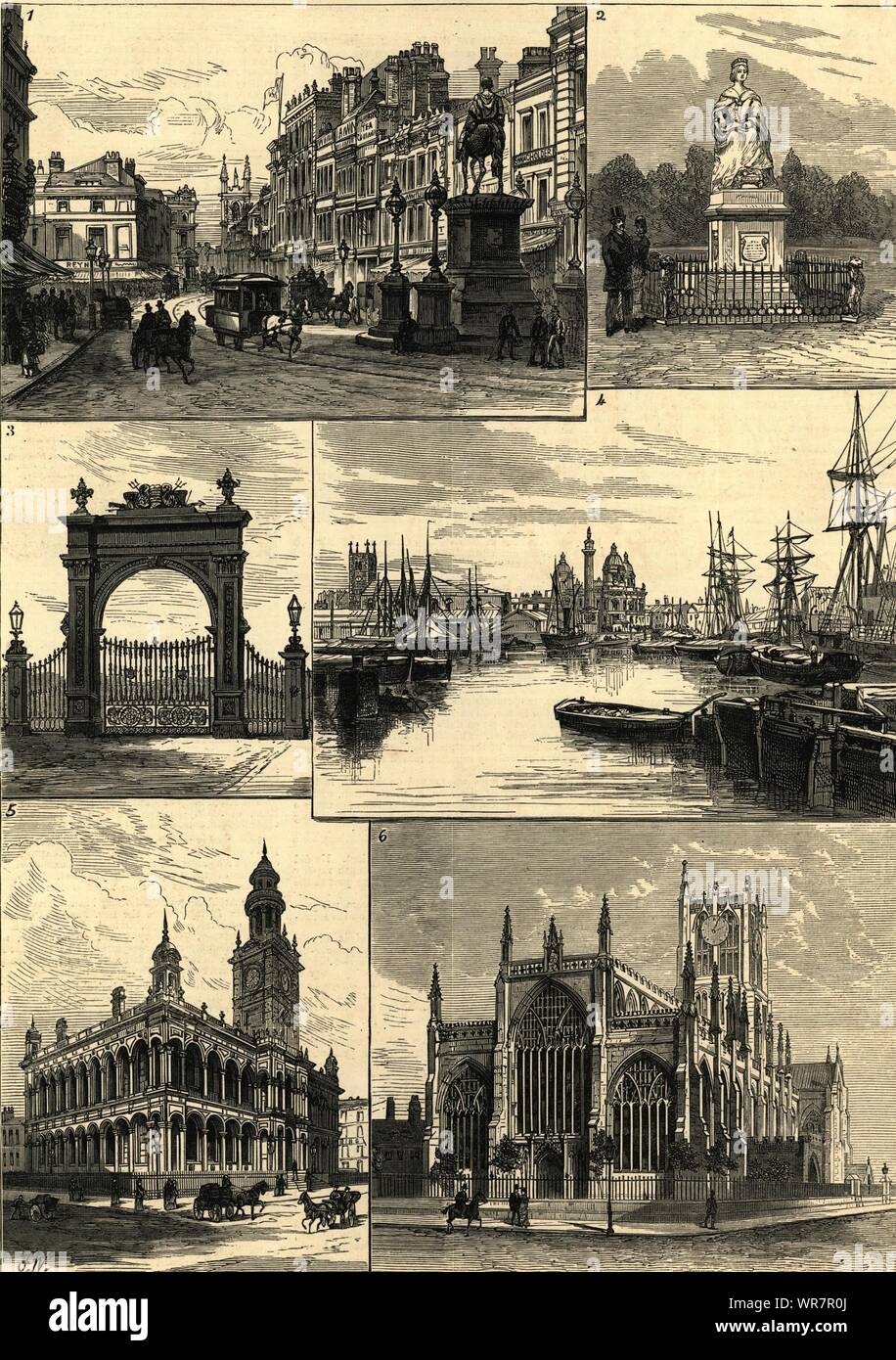 Hull: Market-place Park Gate Princess Dock Town hall Lowgate Holy ...