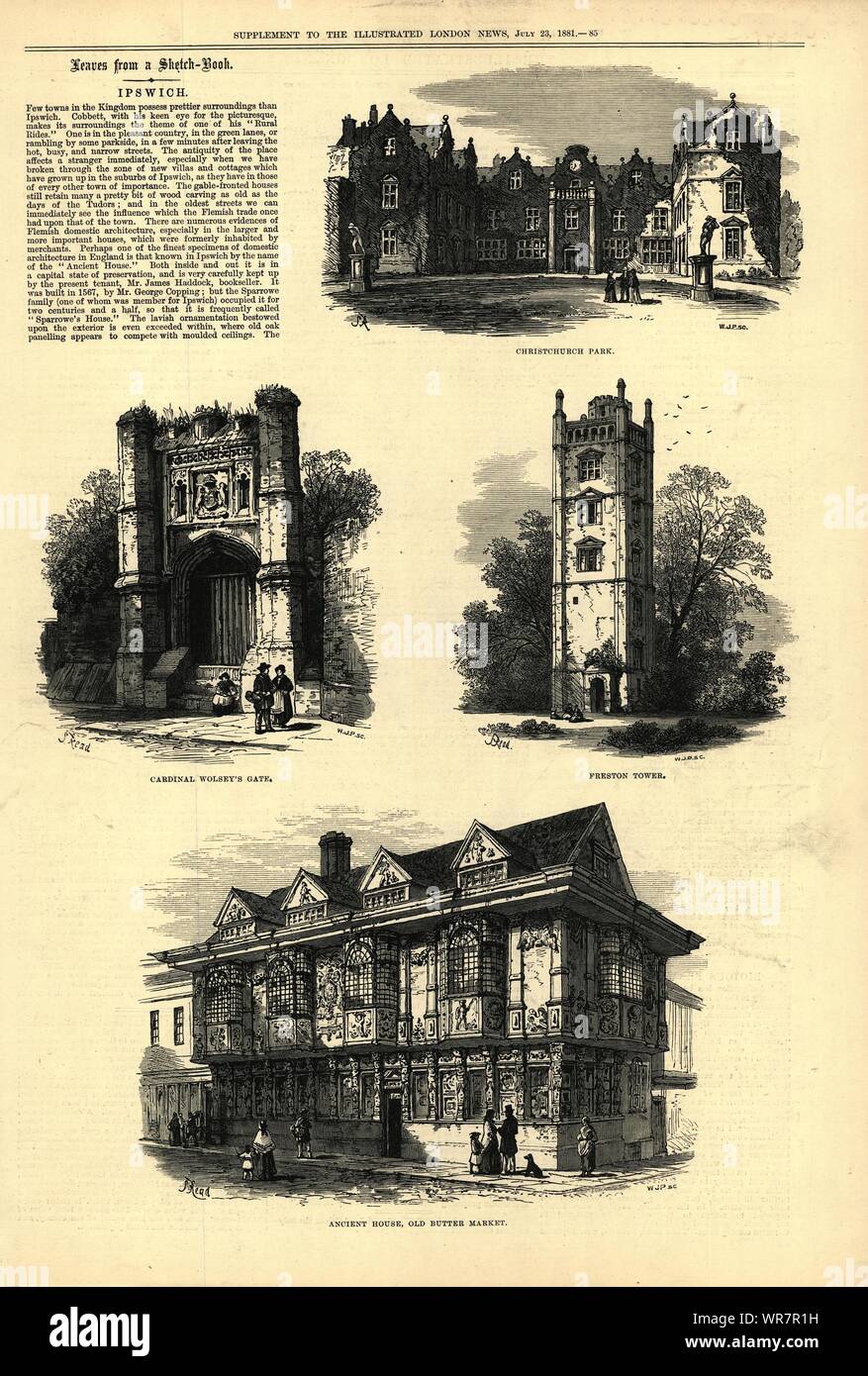 Ipswich. Christchurch Park. Wolsey's Gate. Freston Tower. Butter market ...