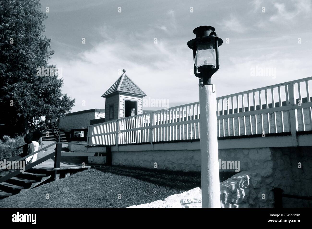 Lamp Post Against Railings Stock Photo - Alamy