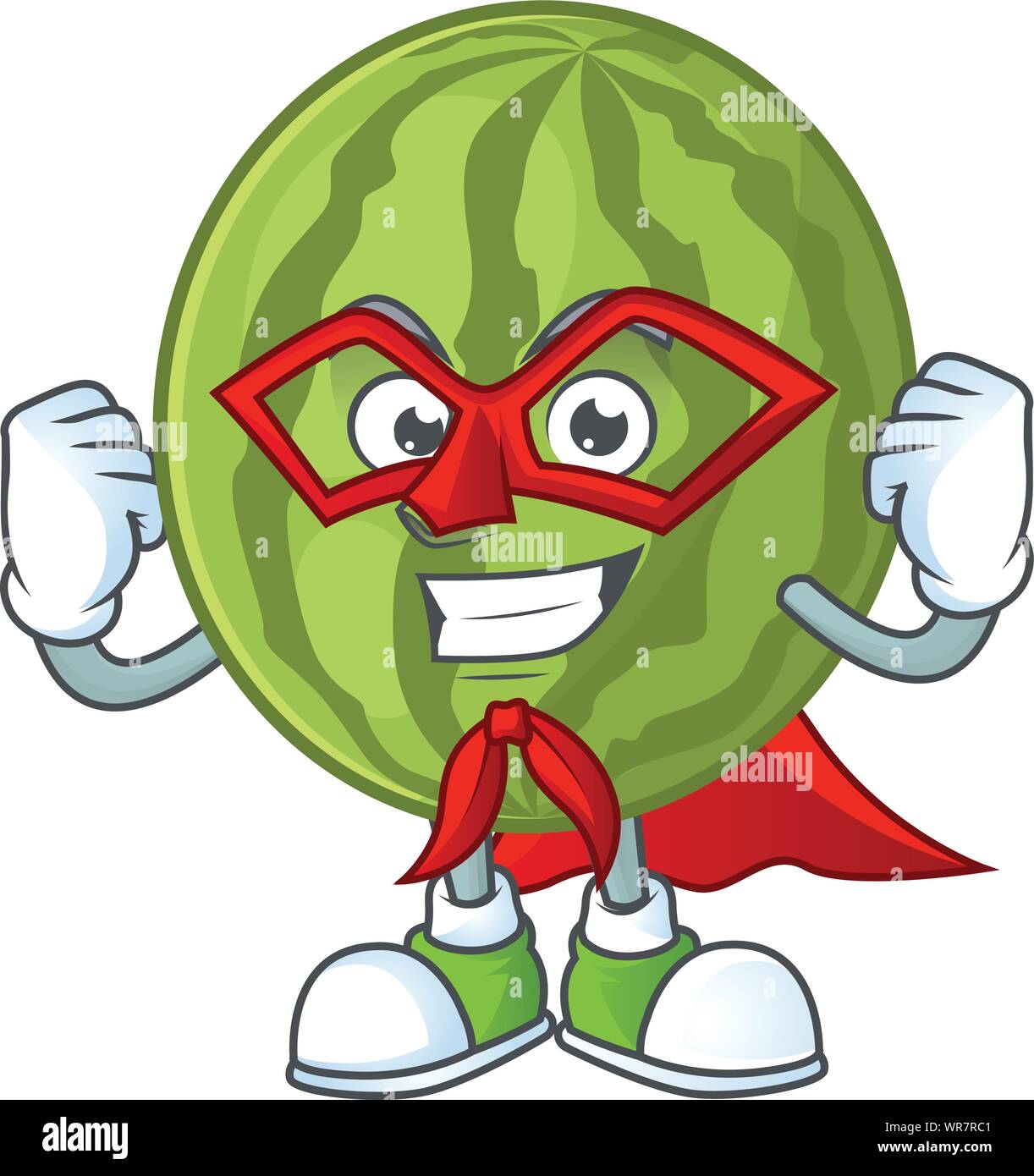 Super hero watermelon cartoon mascot with fruit freshness Stock Vector ...