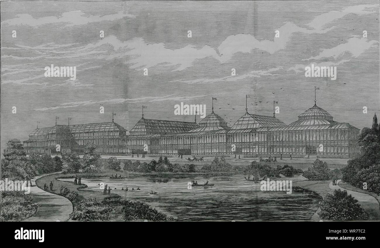 The Albert Palace, at Battersea Park. London 1884 antique ILN full page ...