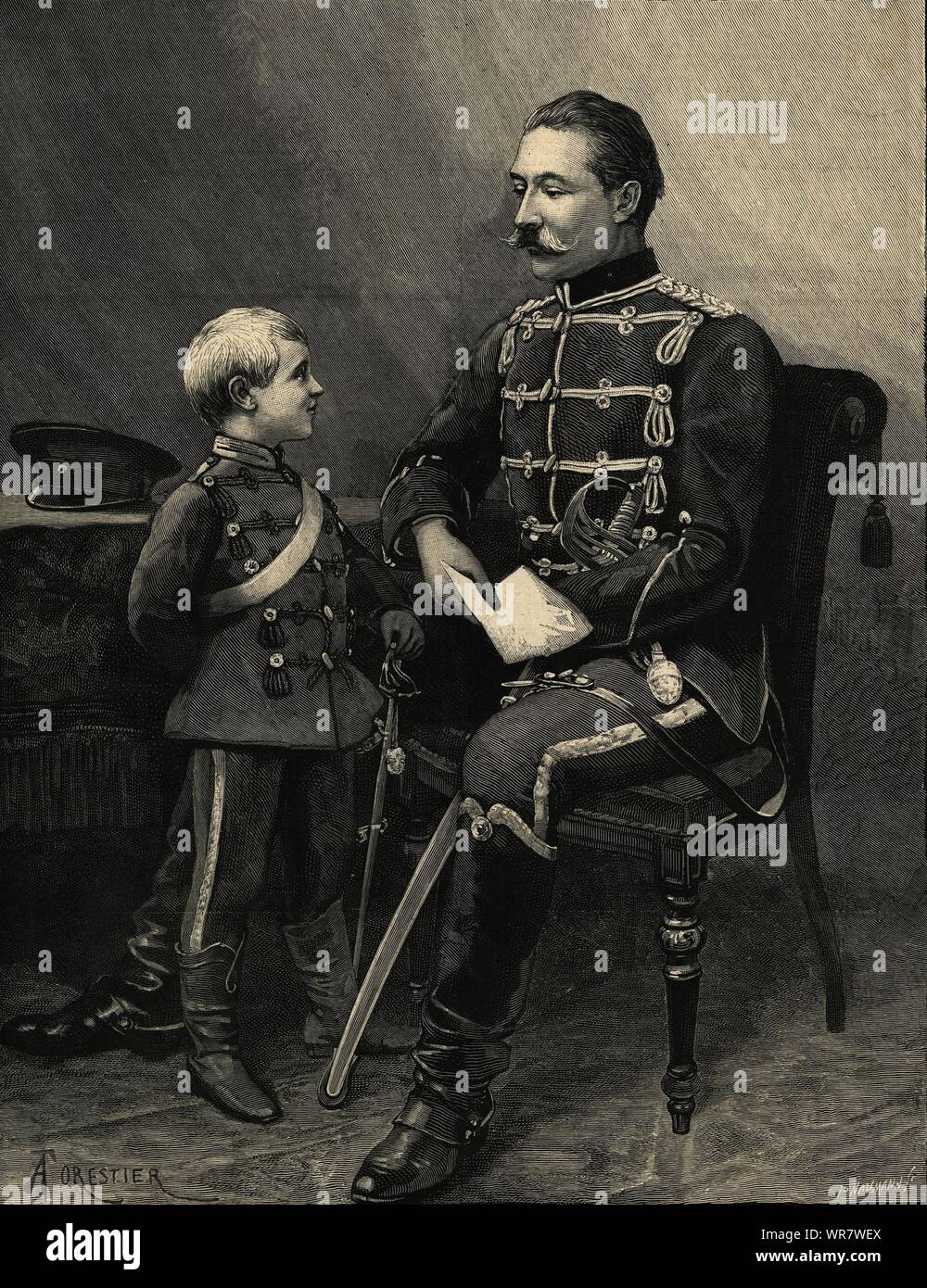The Imperial Crown Prince William of Prussia & his son. Royalty 1888 ...
