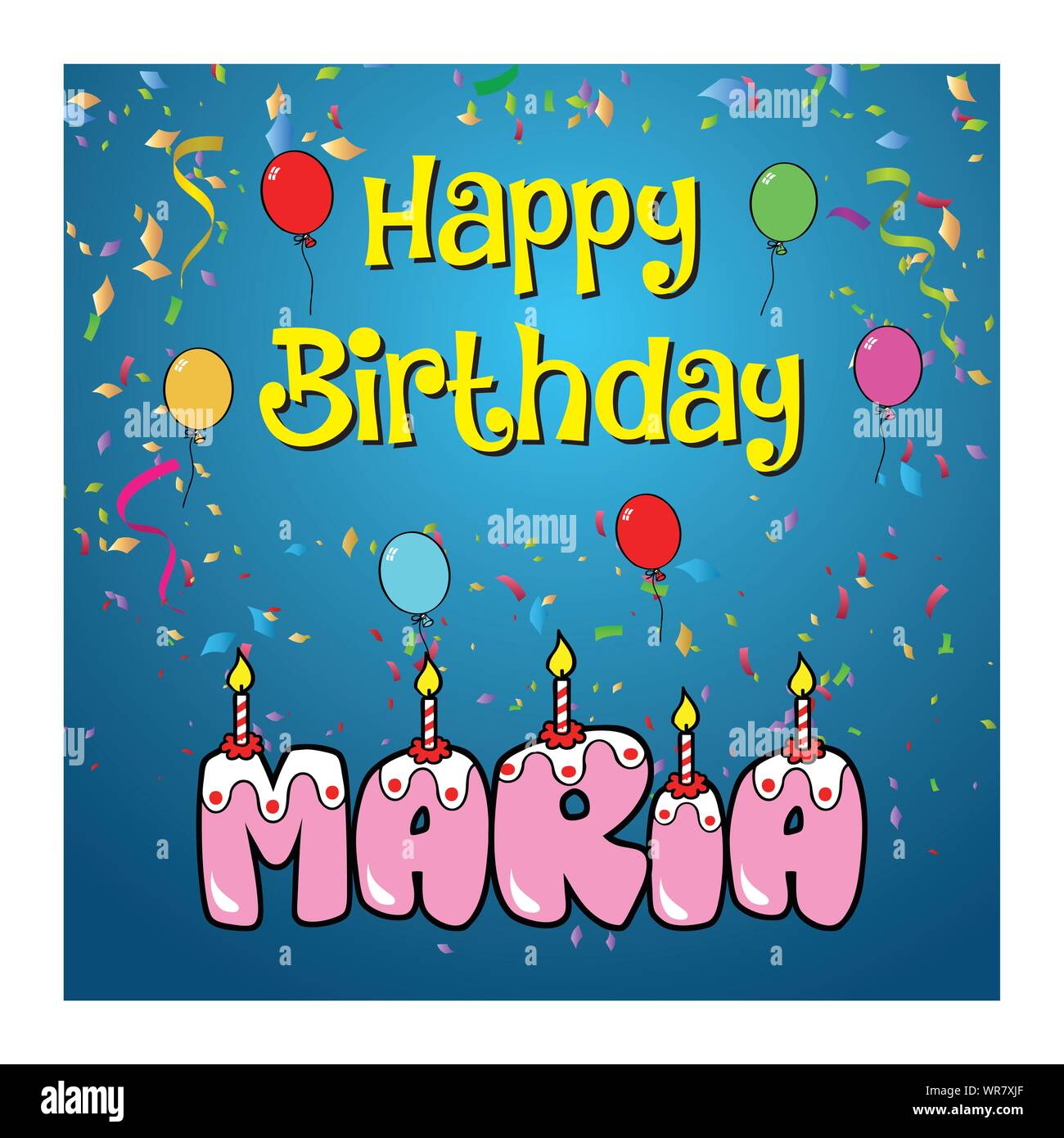 happy birthday names Stock Vector Image & Art - Alamy
