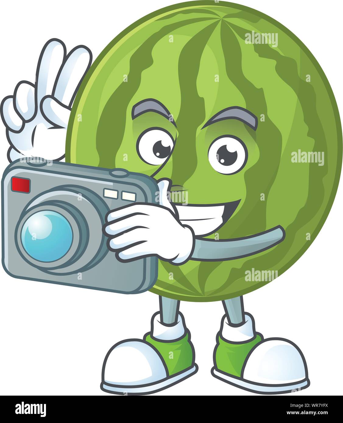 Photographer watermelon fruit fresh cartoon with mascot Stock Vector ...