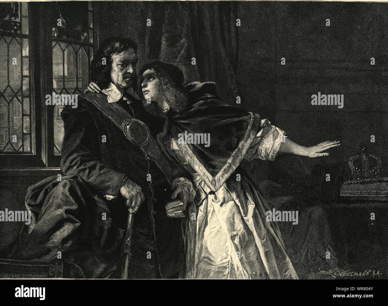 Elizabeth Claypole warning Oliver Cromwell not to accept the Crown 1899 ...