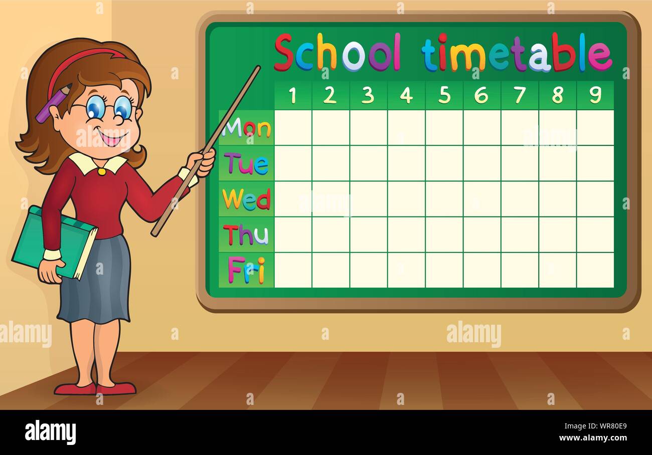 School timetable with woman teacher Stock Vector Image & Art - Alamy