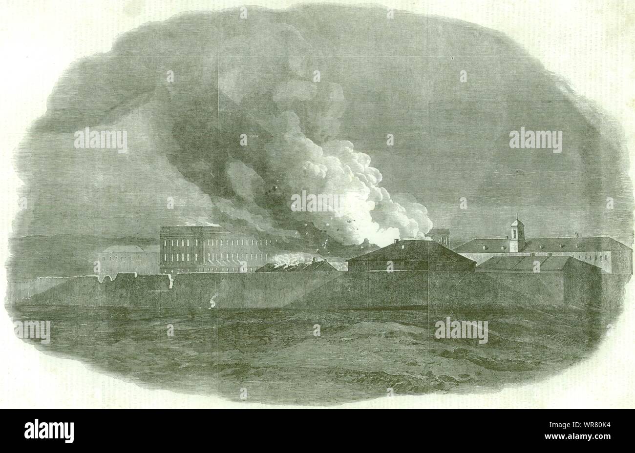 Siege of Sevastopol. Destruction of part of Large Barracks. Crimean War ...