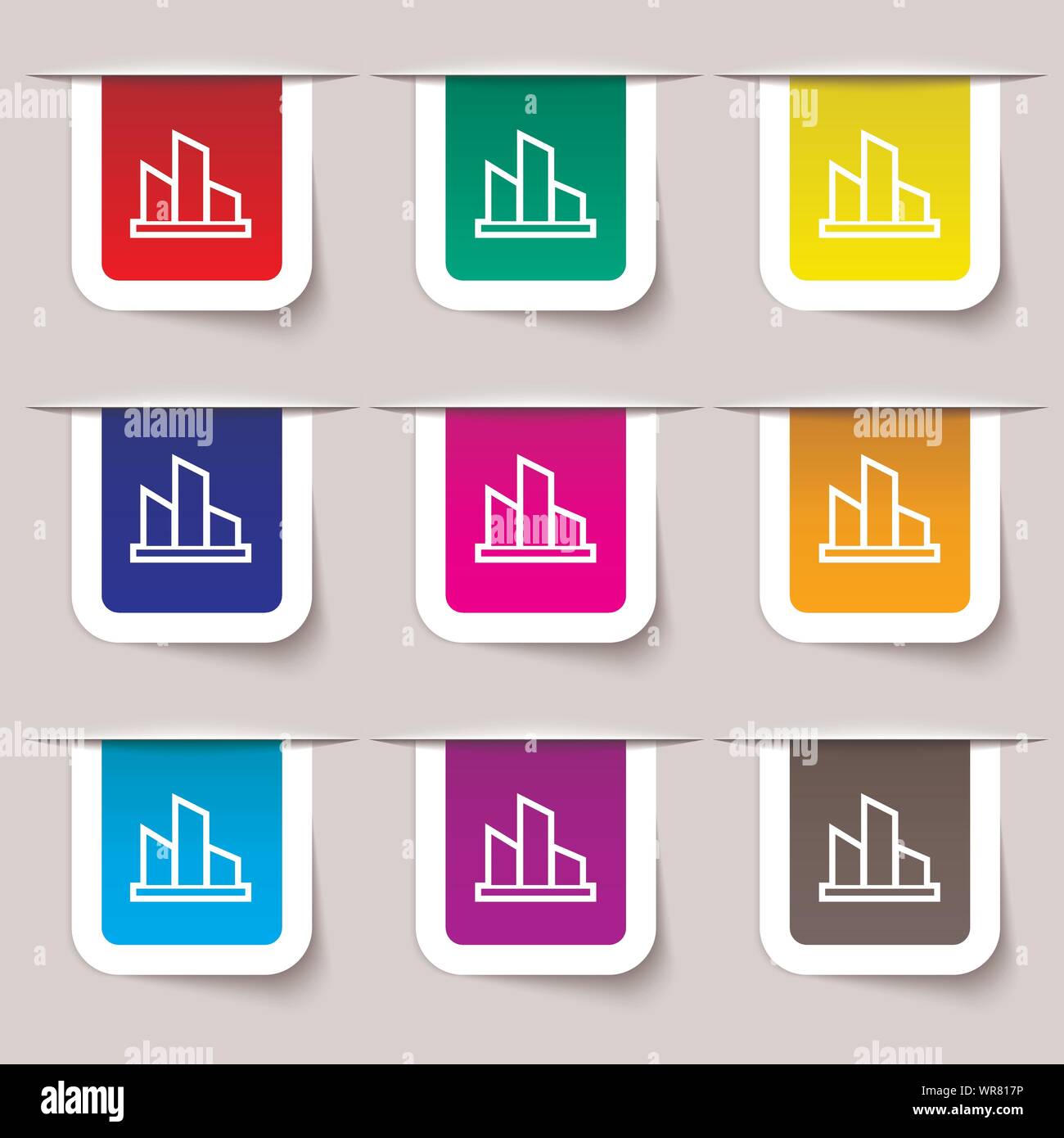Diagram icon sign. Set of multicolored modern labels for your design ...