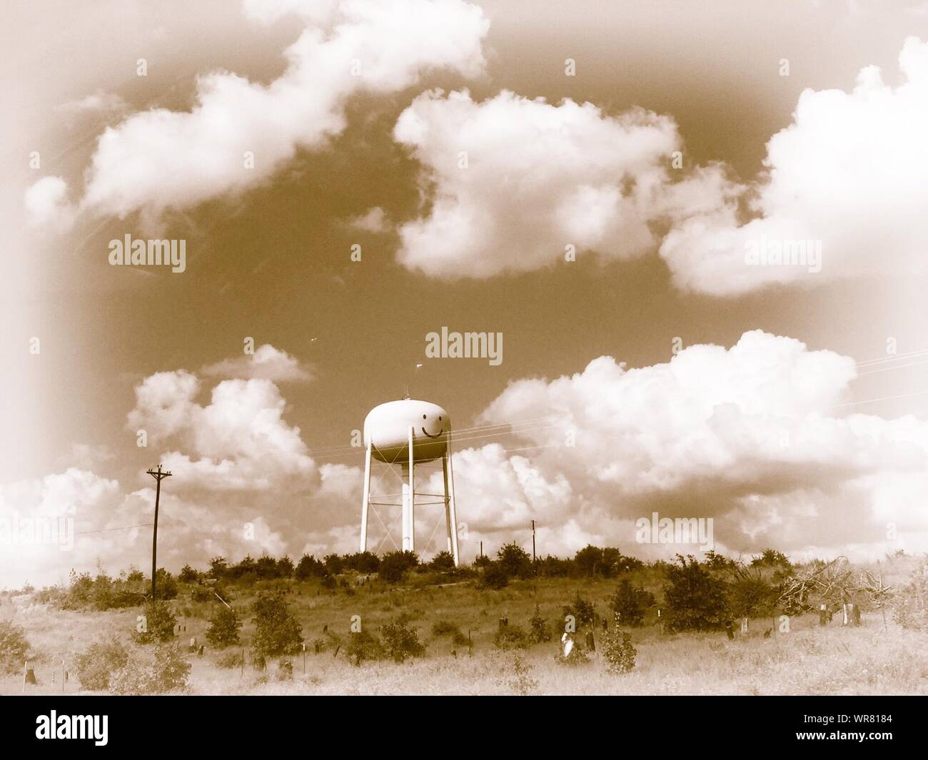 Smiley face on water tower hi-res stock photography and images - Alamy