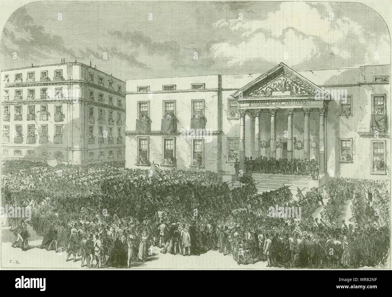 Glorious Revolution Spain: Armed populace marching before the Junta ...