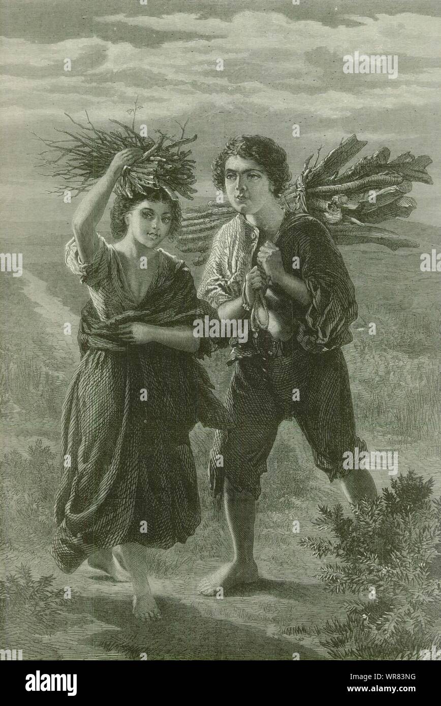 " Gipsy children gathering wood, " by Alfred Rankley. Gypsy. Kindling ...