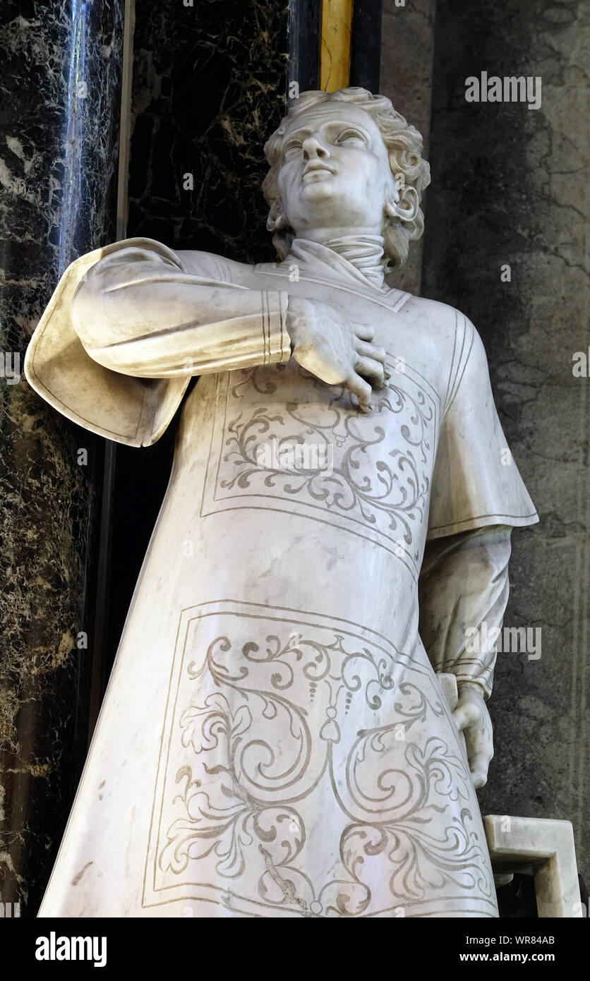Saint Lawrence of Rome statue on the main altar in the Saint John the ...