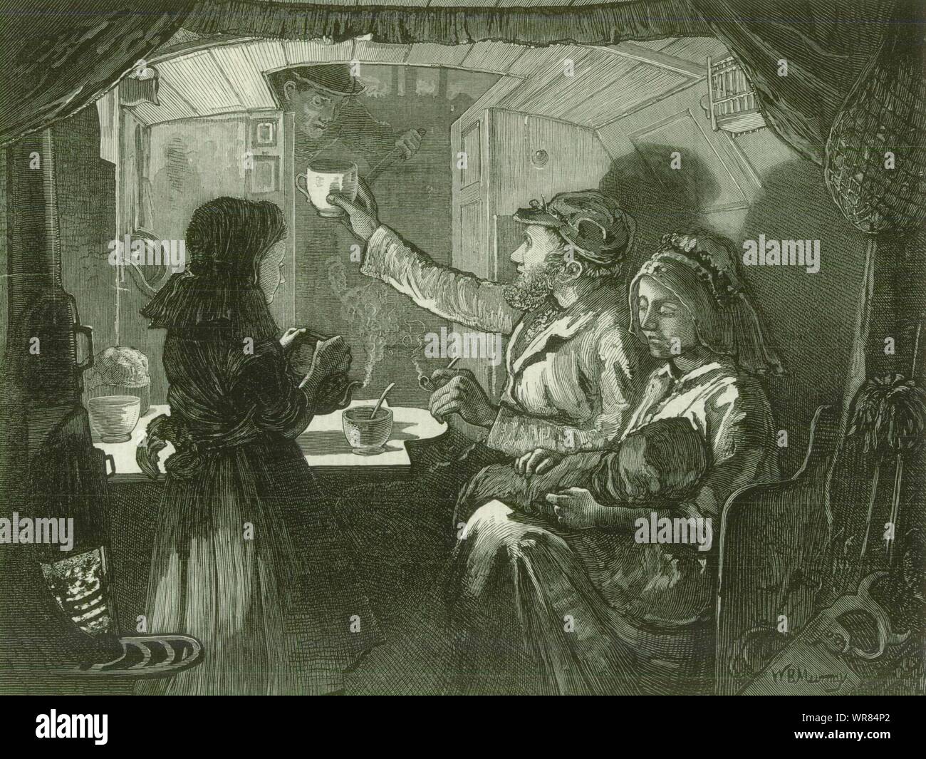 Canal Life: Tea time on a " monkey boat ". Narrowboat. Boats 1874 ILN ...