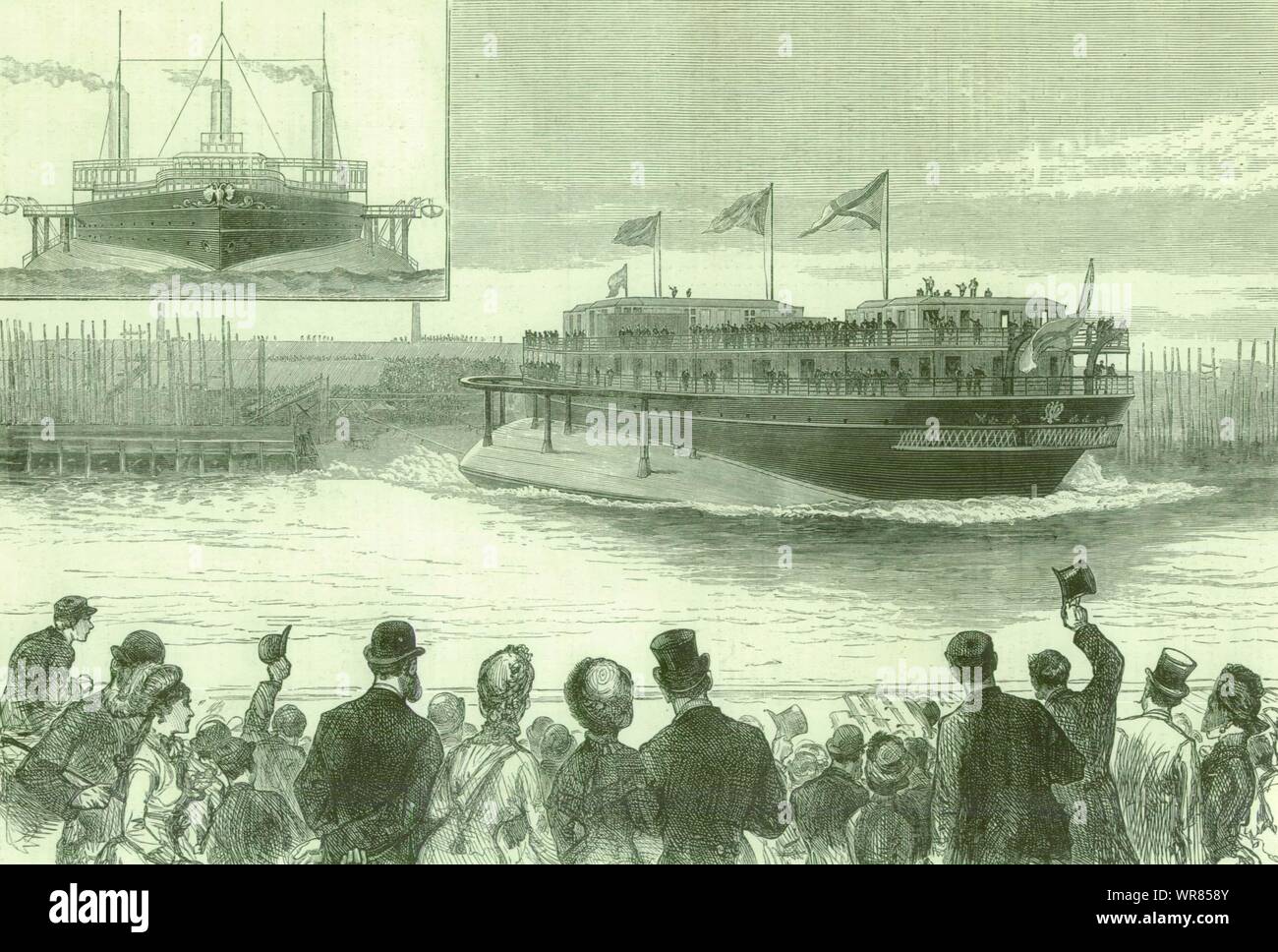 Launch of the Emperor of Russia's Yacht Livadia at Glasgow. Scotland ...