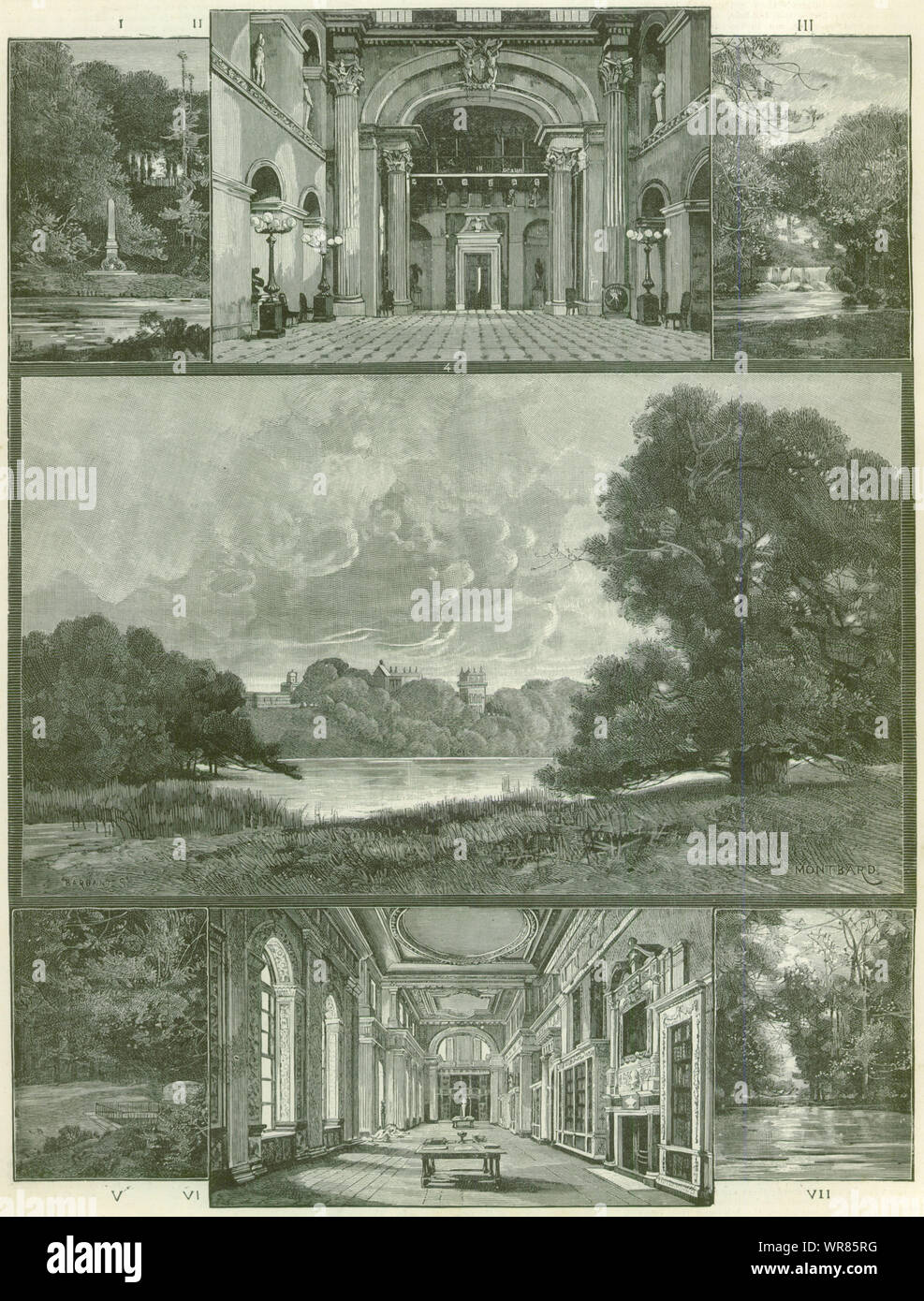 Blenheim Palace. Obelisk River Glyme. Fair Rosamond's Well. Library ...