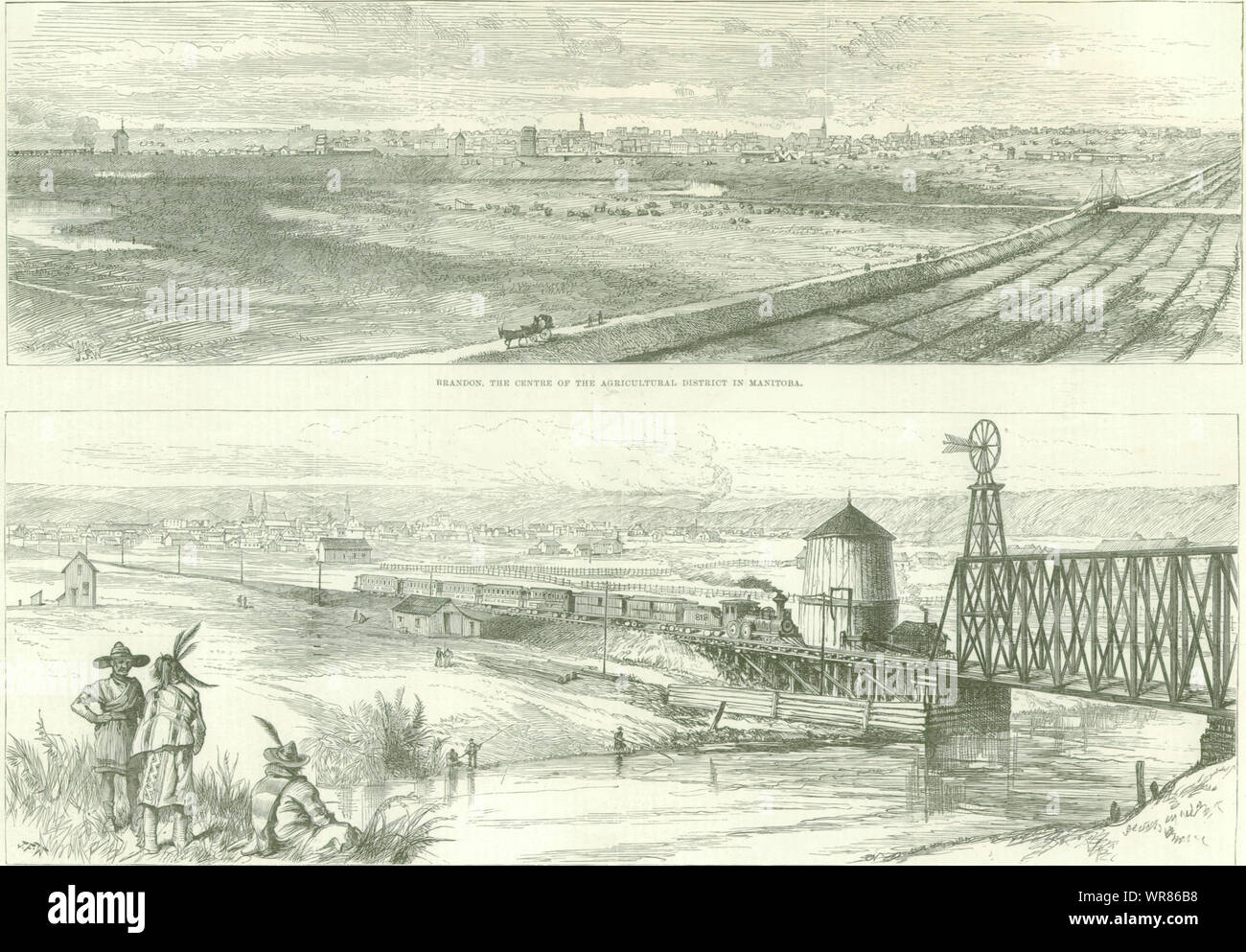 Views of Canadian cities: Brandon, Manitoba & Calgary, Manitoba 1888 ...