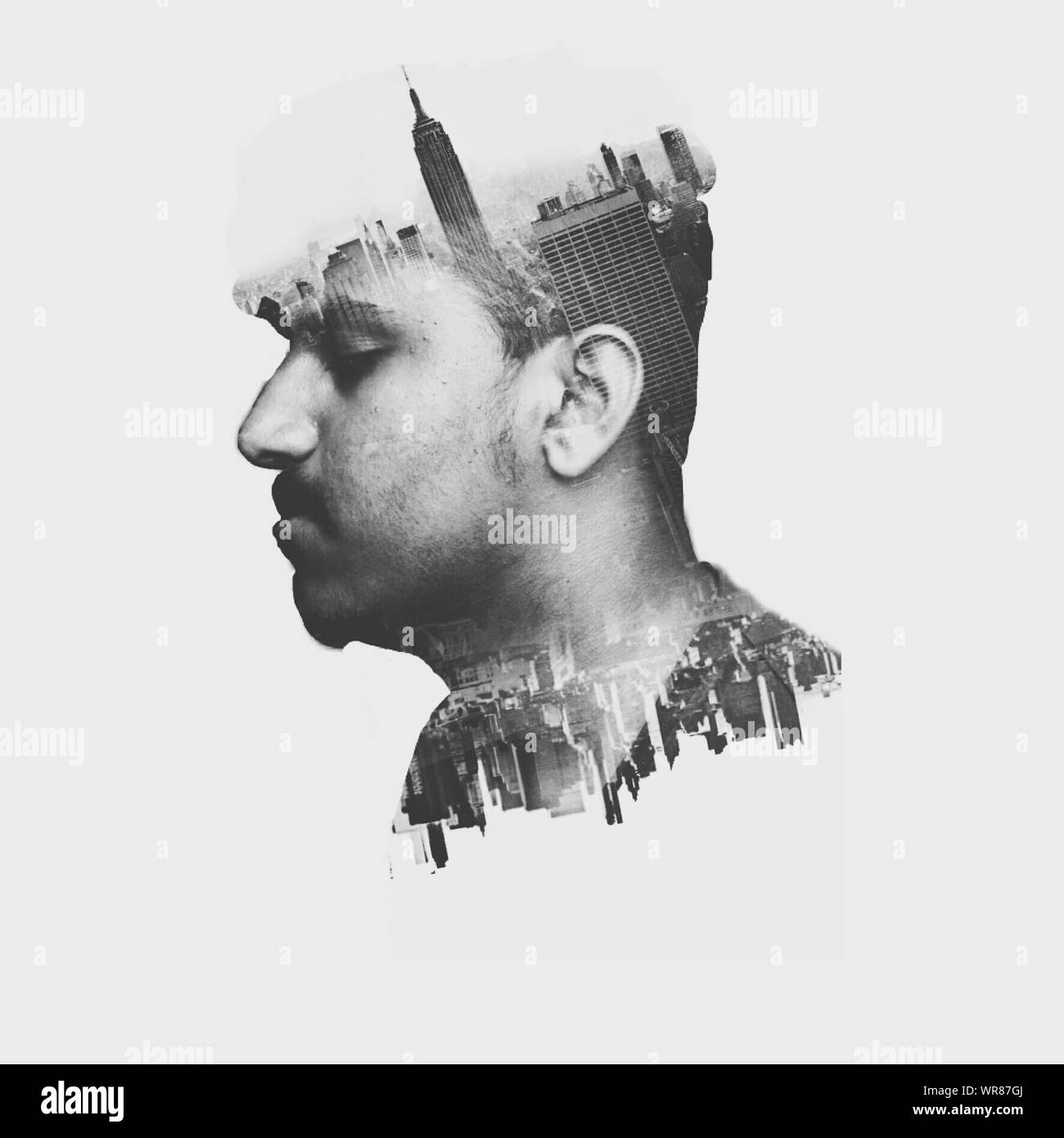 Double exposure background skyscraper High Resolution Stock Photography ...