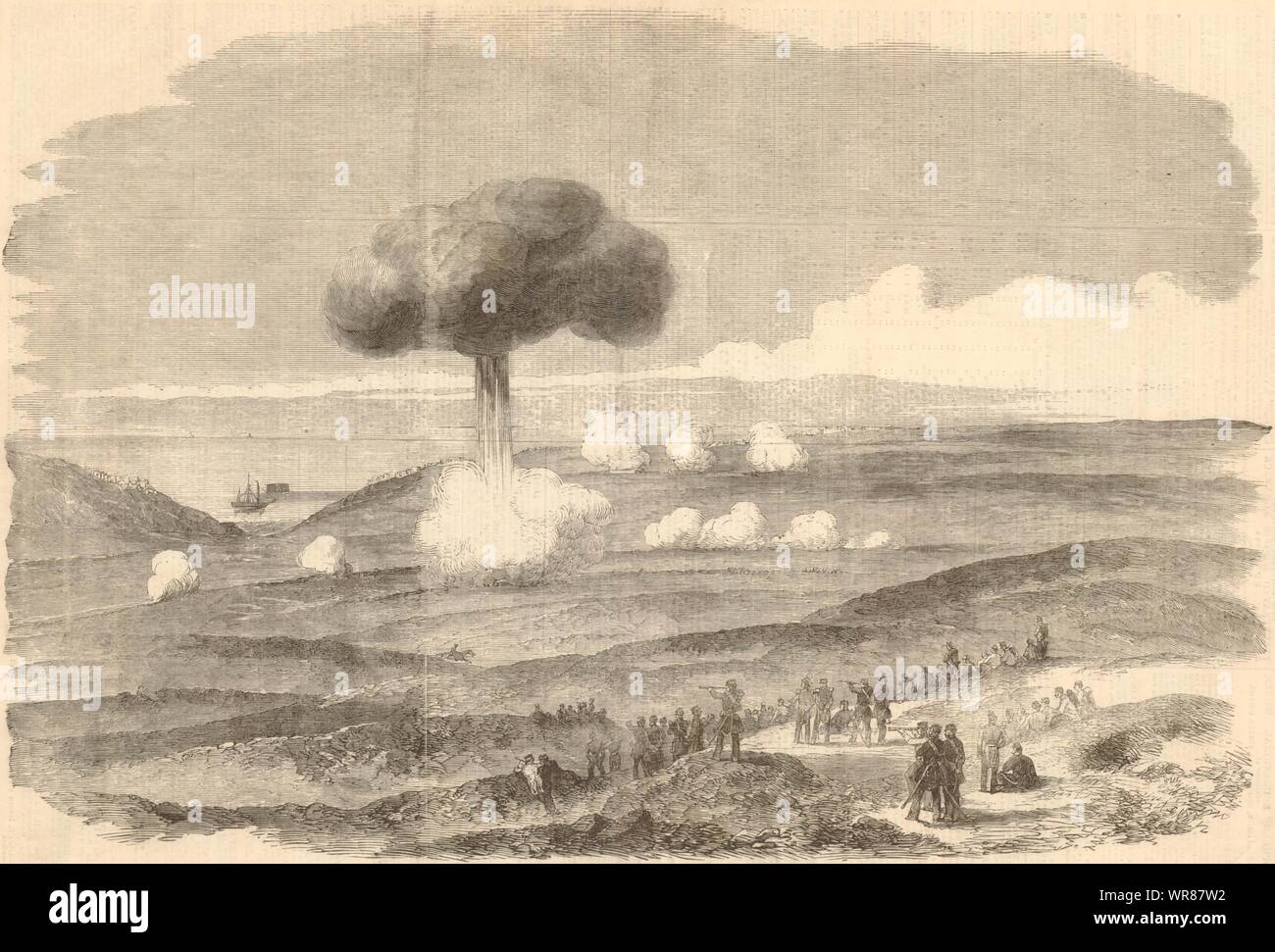 Siege of Sevastopol Powder Magazine explosion English Trenches. Crimean ...