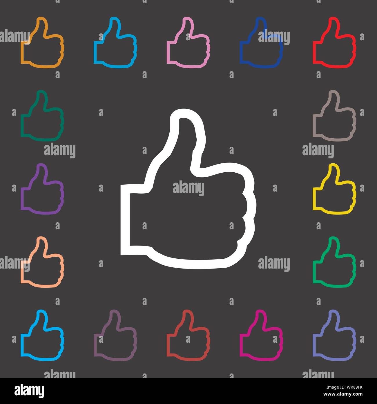 Like icon sign. Lots of colorful symbols for your design. Vector Stock ...