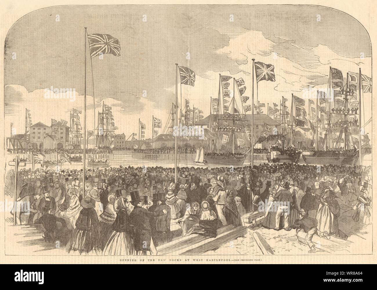 Opening of the new docks at west Hartlepool. Durham. Ports 1856 ILN ...