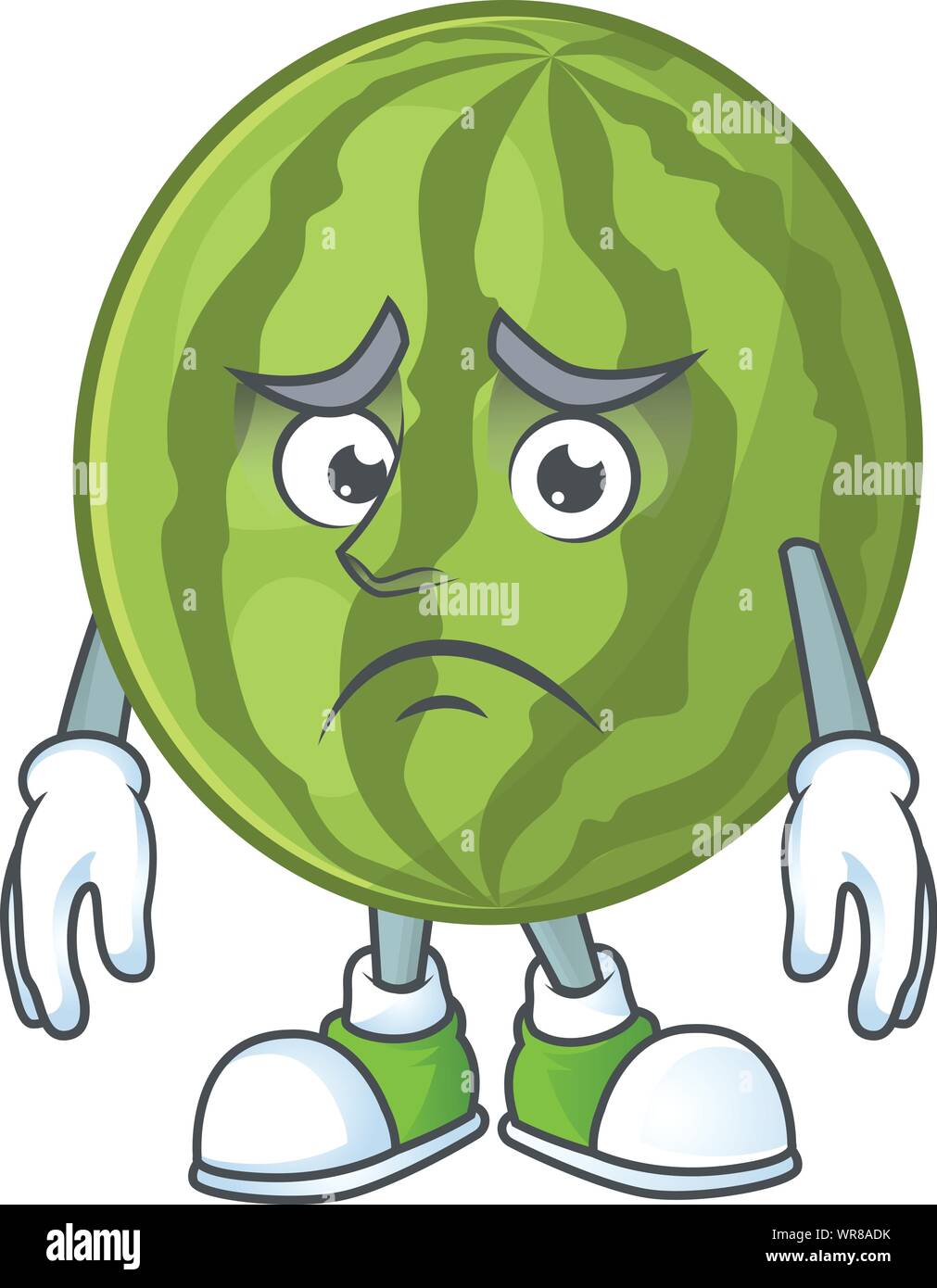 Afraid watermelon fruit fresh cartoon with mascot Stock Vector Image ...