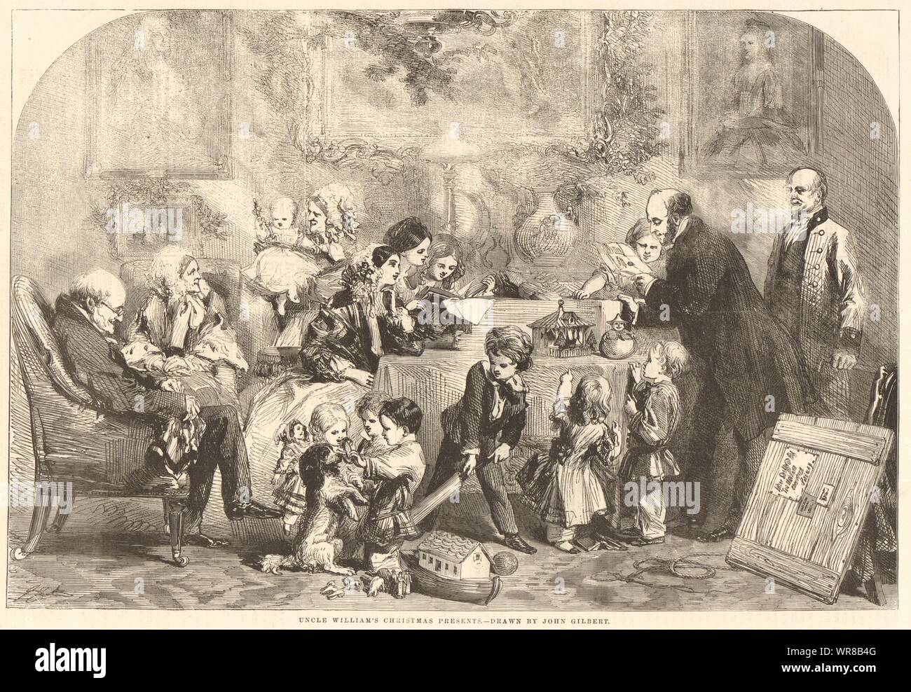 Uncle William's presents - drawn by John Gilbert. Christmas. Family ...
