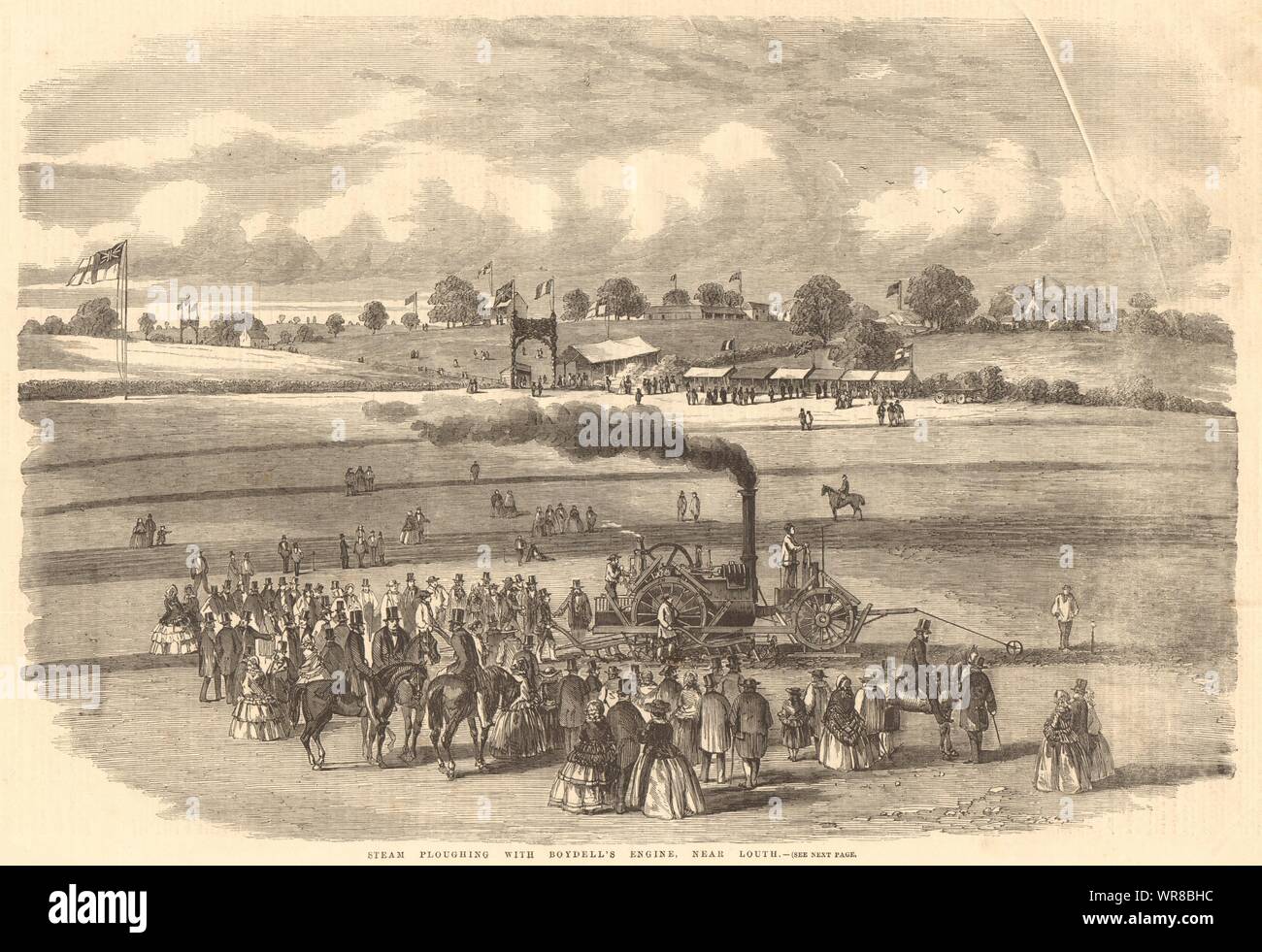 Steam ploughing with Boydell's engine, nr Louth. Lincolnshire ...