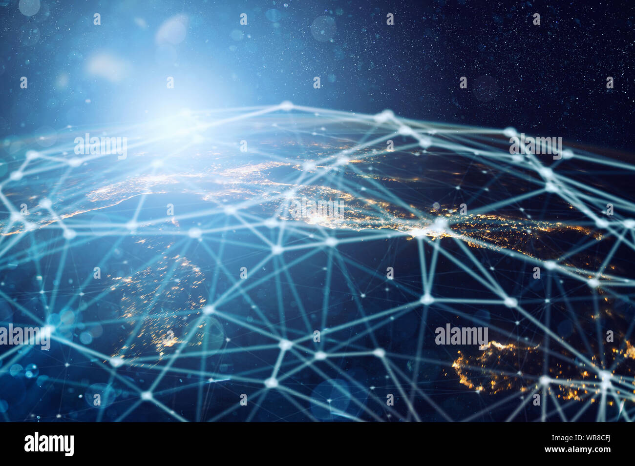 Abstract internet connection network background with motion effects ...