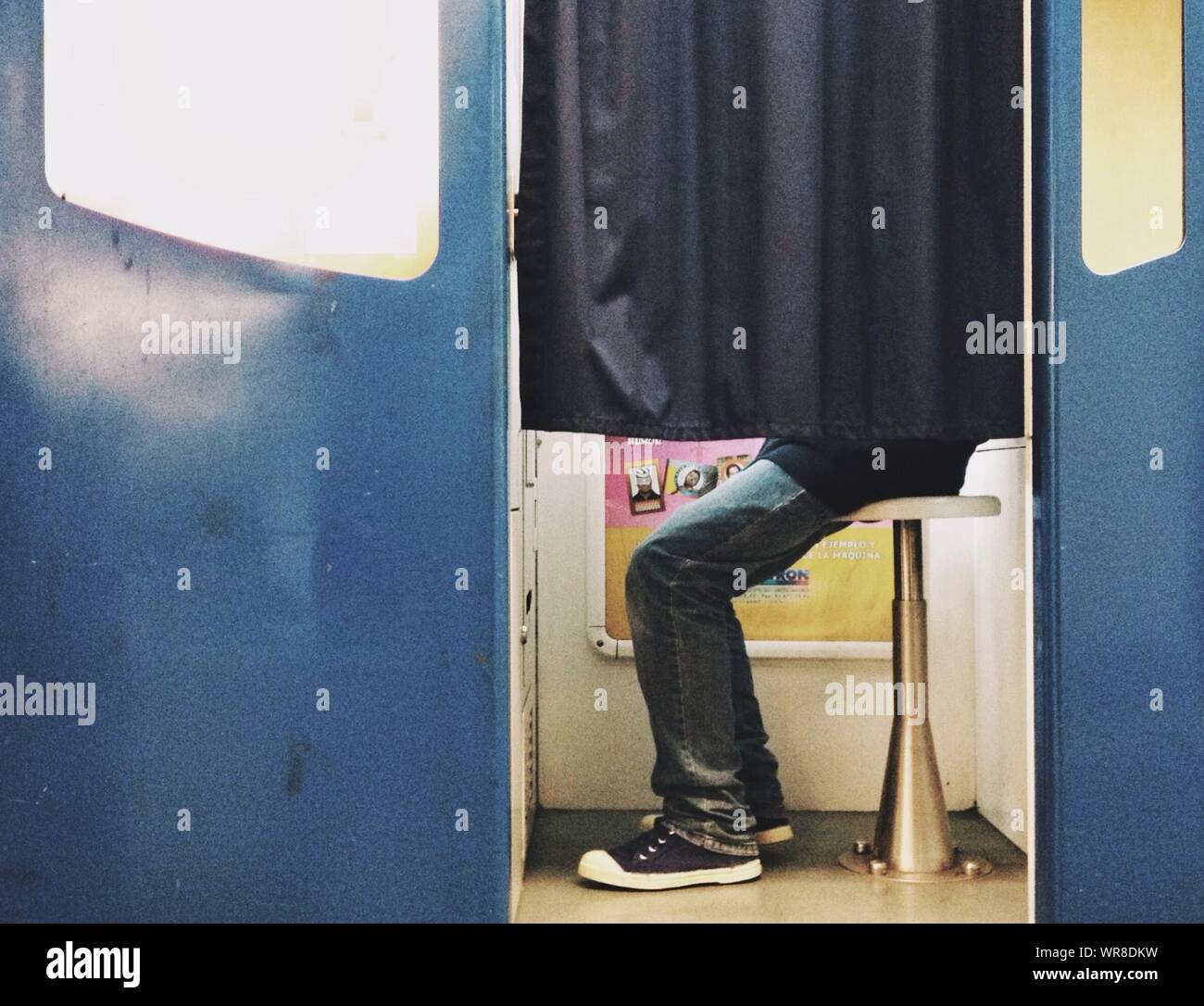 Man in booth hi-res stock photography and images - Alamy