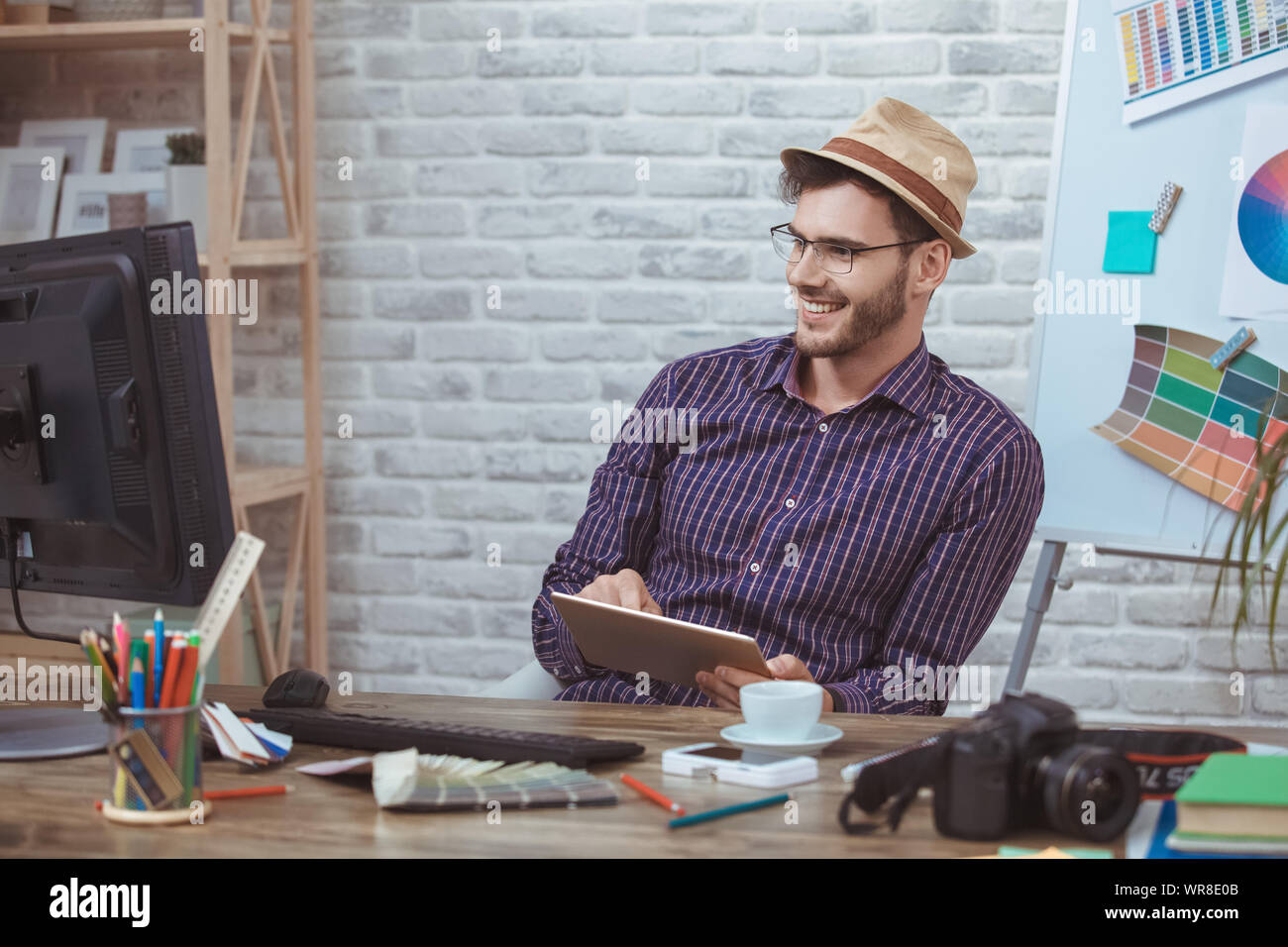 Graphic designer small business home office concept drawing Stock Photo ...