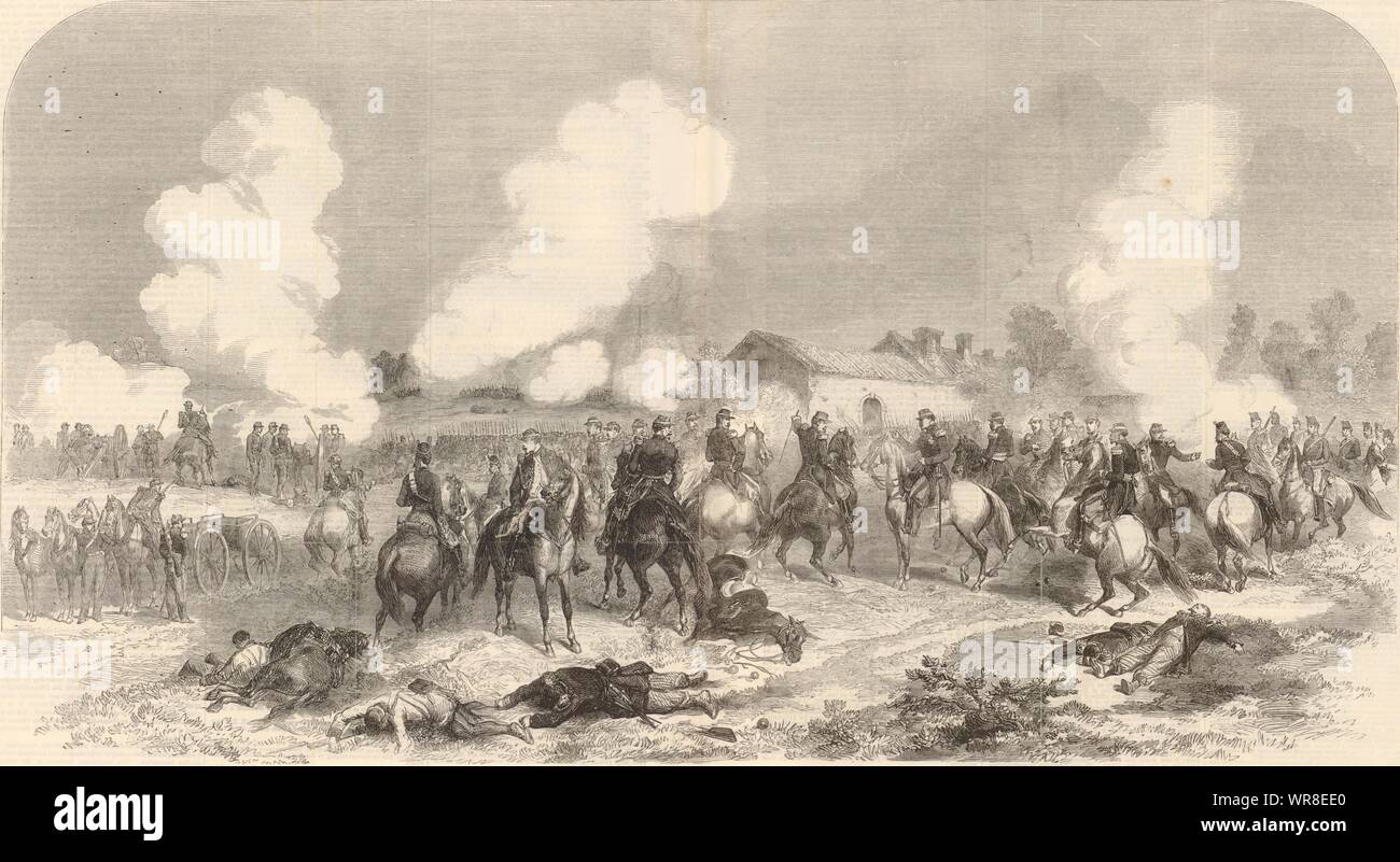 The Battle of Solferino Generals Niel & Vinoy at Quagliara farm. Italy ...