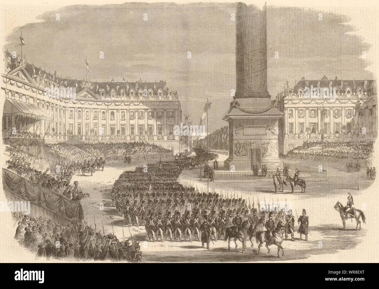 Paris Fetes. Army of Italy defiling before the Emperor, Place Vendome ...