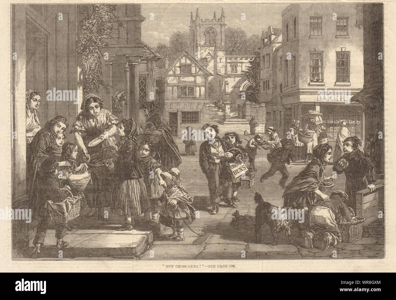 "Hot cross-buns". Society. Food 1861 antique ILN full page print Stock ...