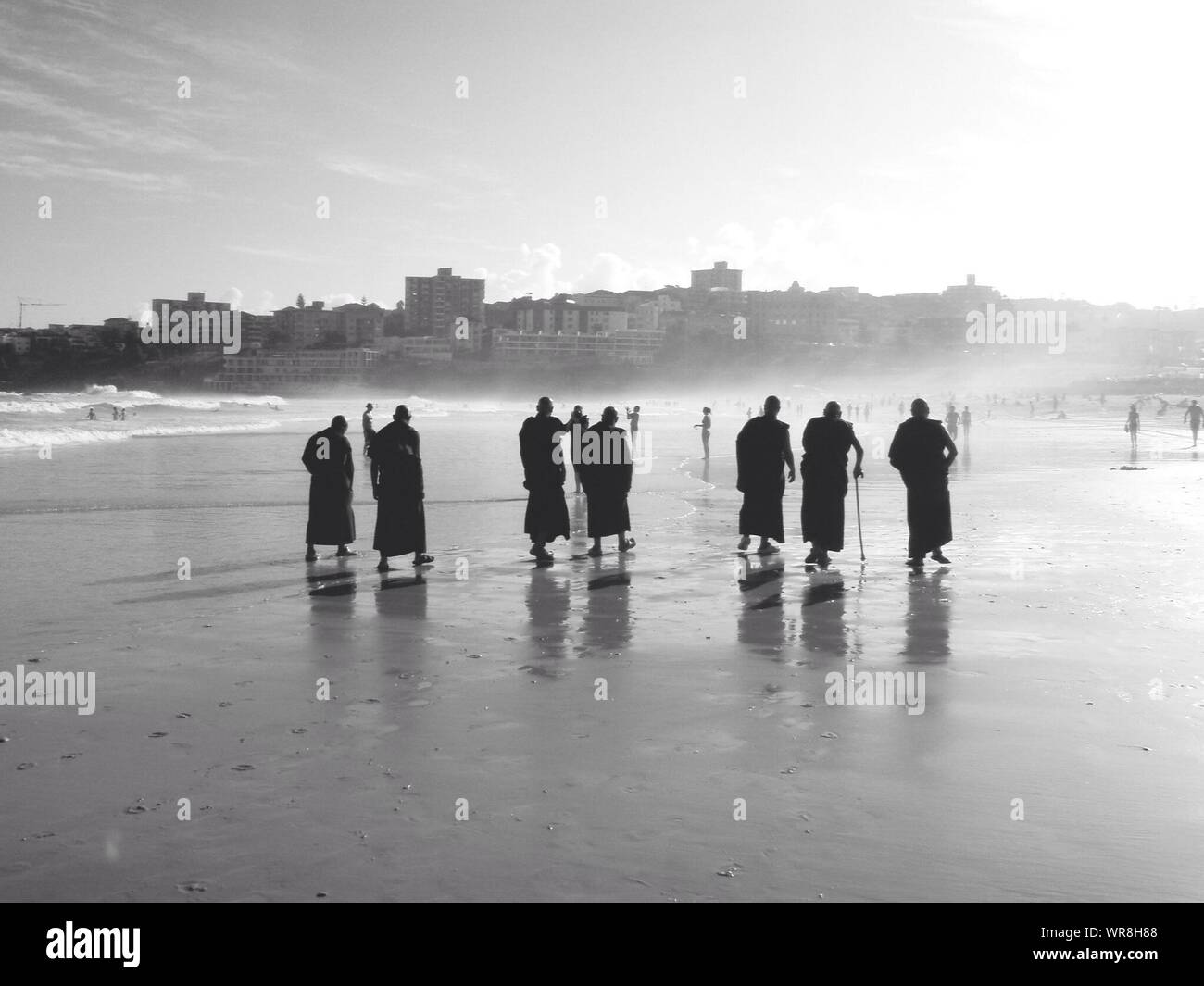 Monk walking beach hi-res stock photography and images - Alamy