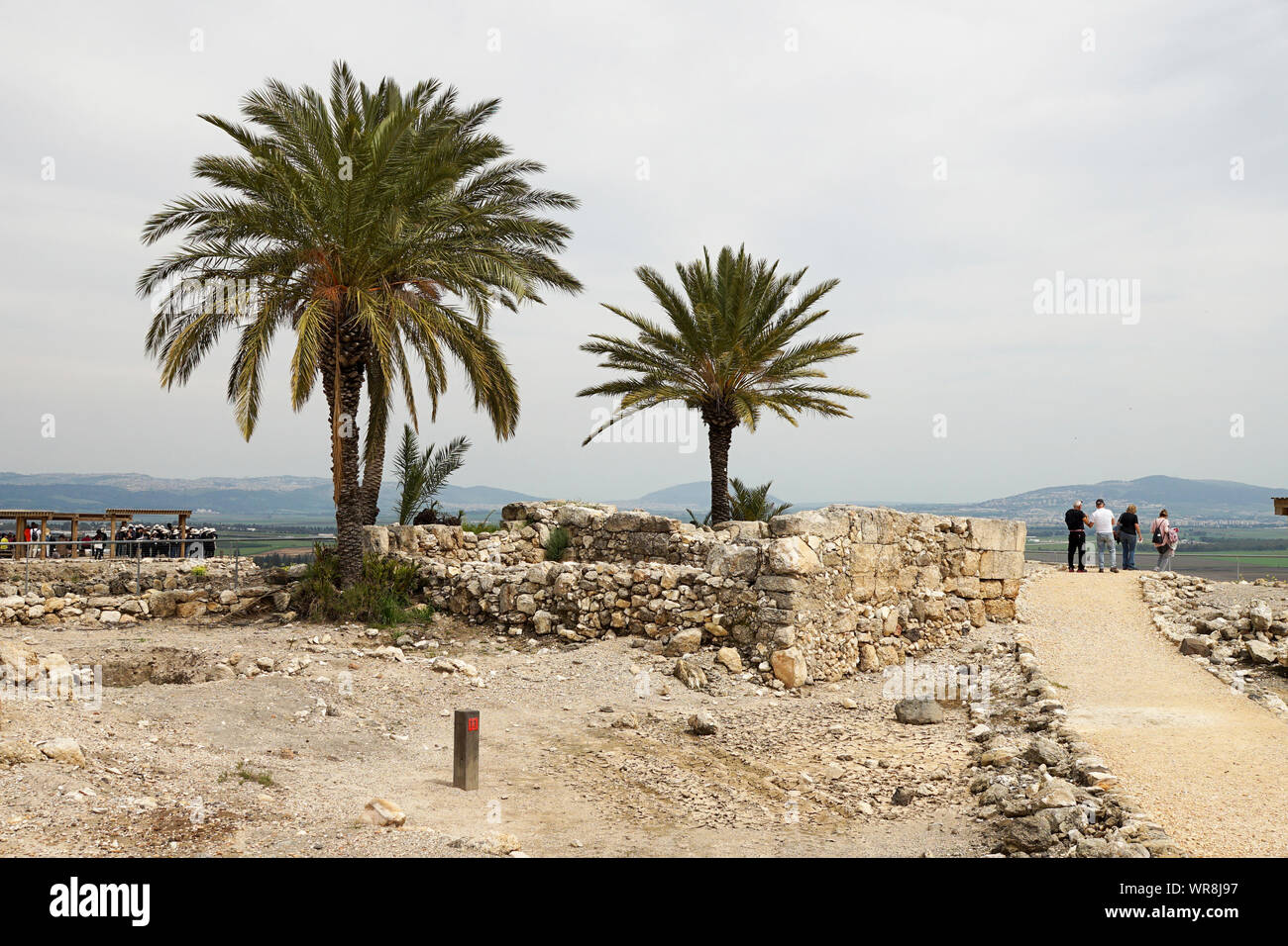 Israel, Jezreel Valley, Tel Megiddo National park. Megiddo is a tel ...
