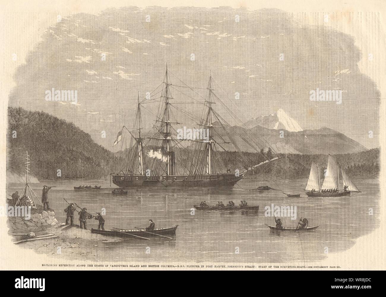 Vancouver Island British Columbia. HMS Plumper Port Harvey Johnstone ...