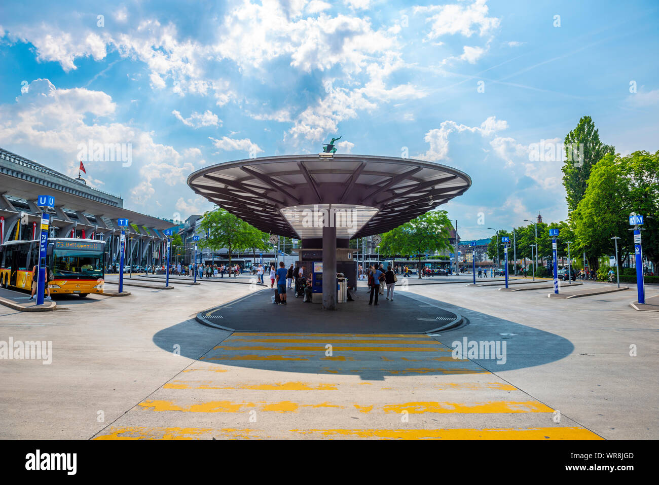 Railroad and Bus Station in Lucerne, Switzerland Stock Photo - Alamy