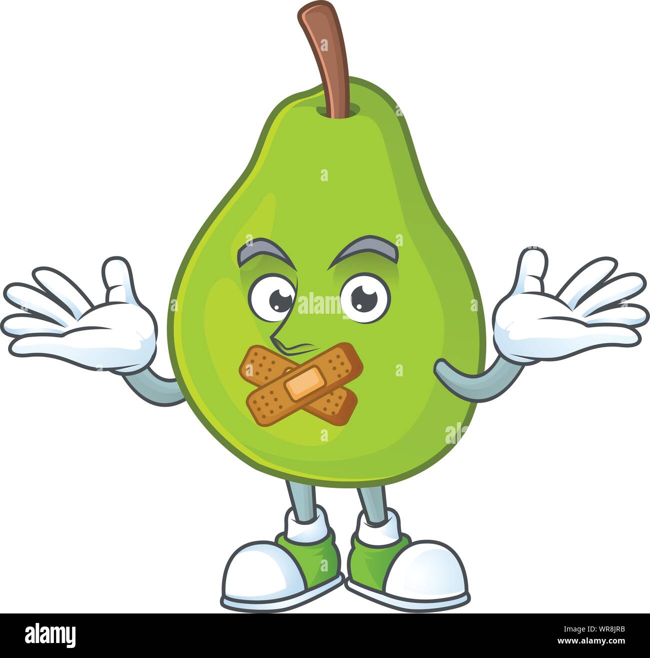 Silent green guava cartoon character for dessert healthy Stock Vector ...